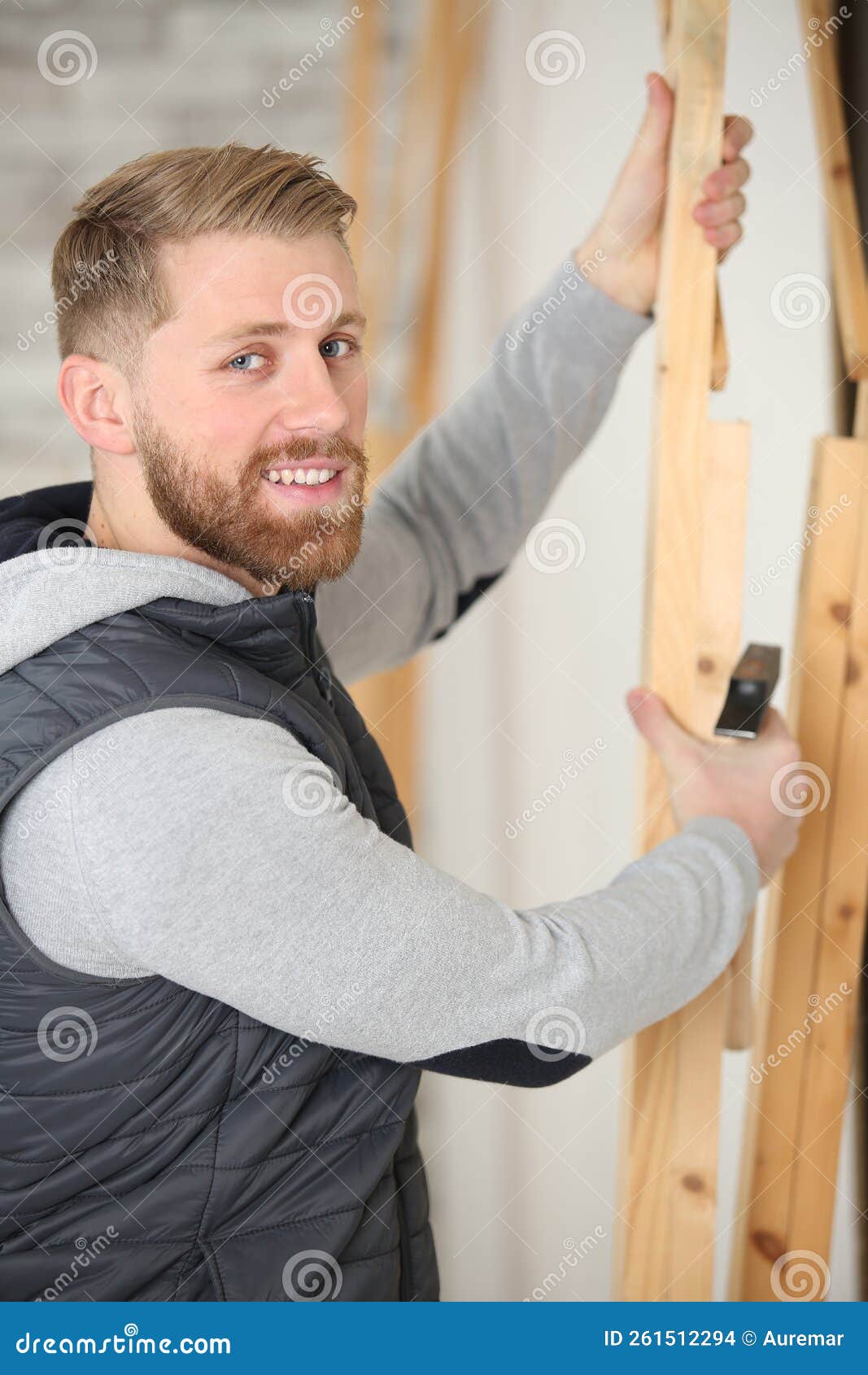 Handsome Carpenter Looking at Camera Stock Photo - Image of look ...