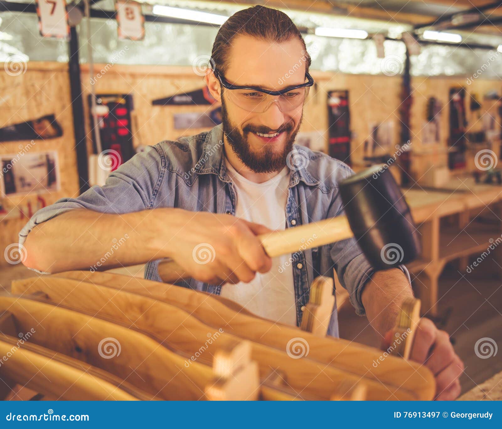 Handsome carpenter working stock image. Image of carpenter - 76913497