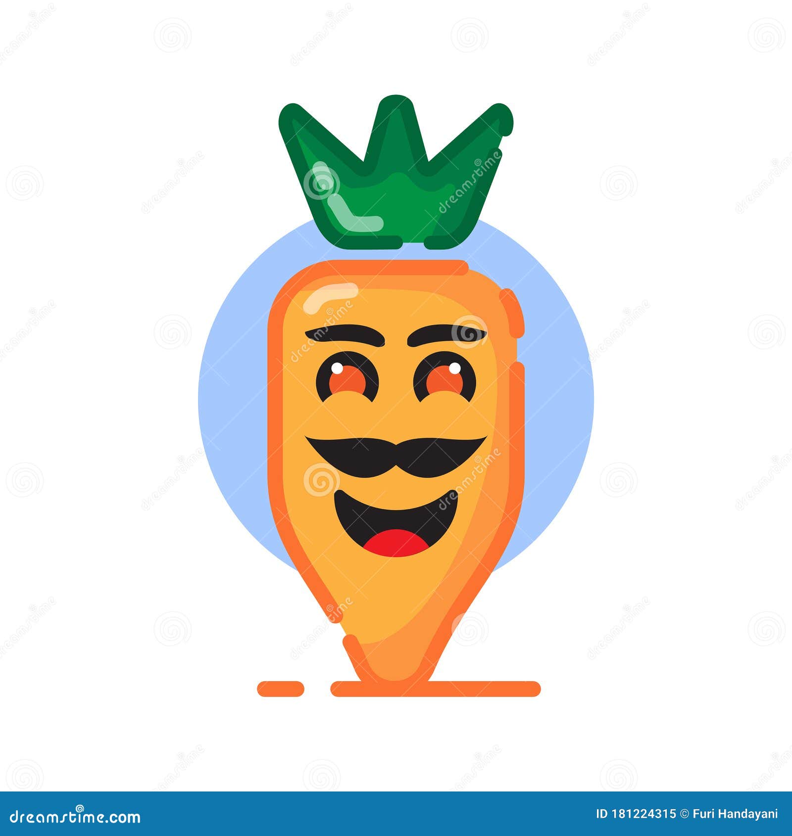 Handsome Carrot Emoticon stock vector. Illustration of happy - 181224315