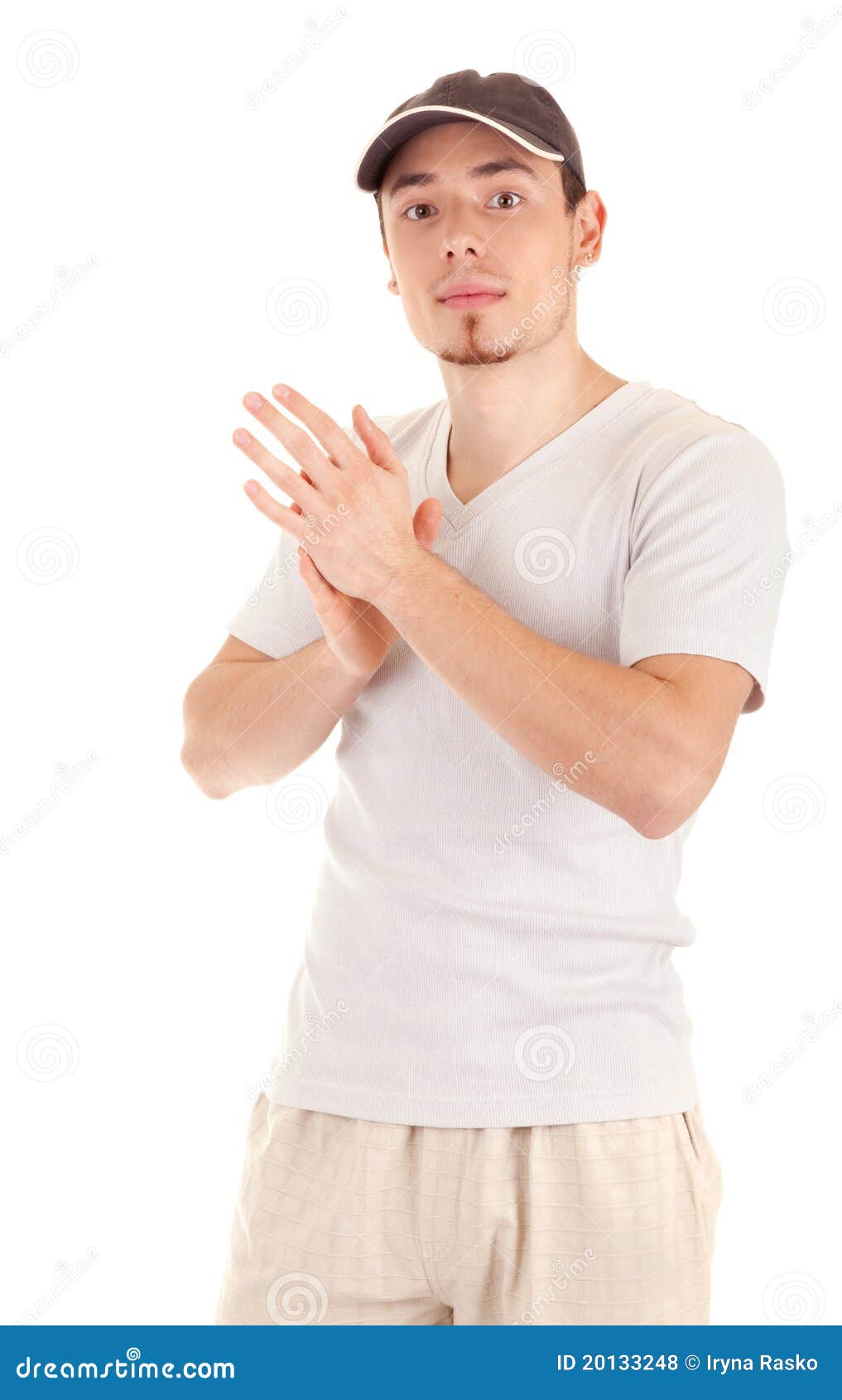 Handsome Casual College Age Young Man in a Hat Stock Photo - Image of ...