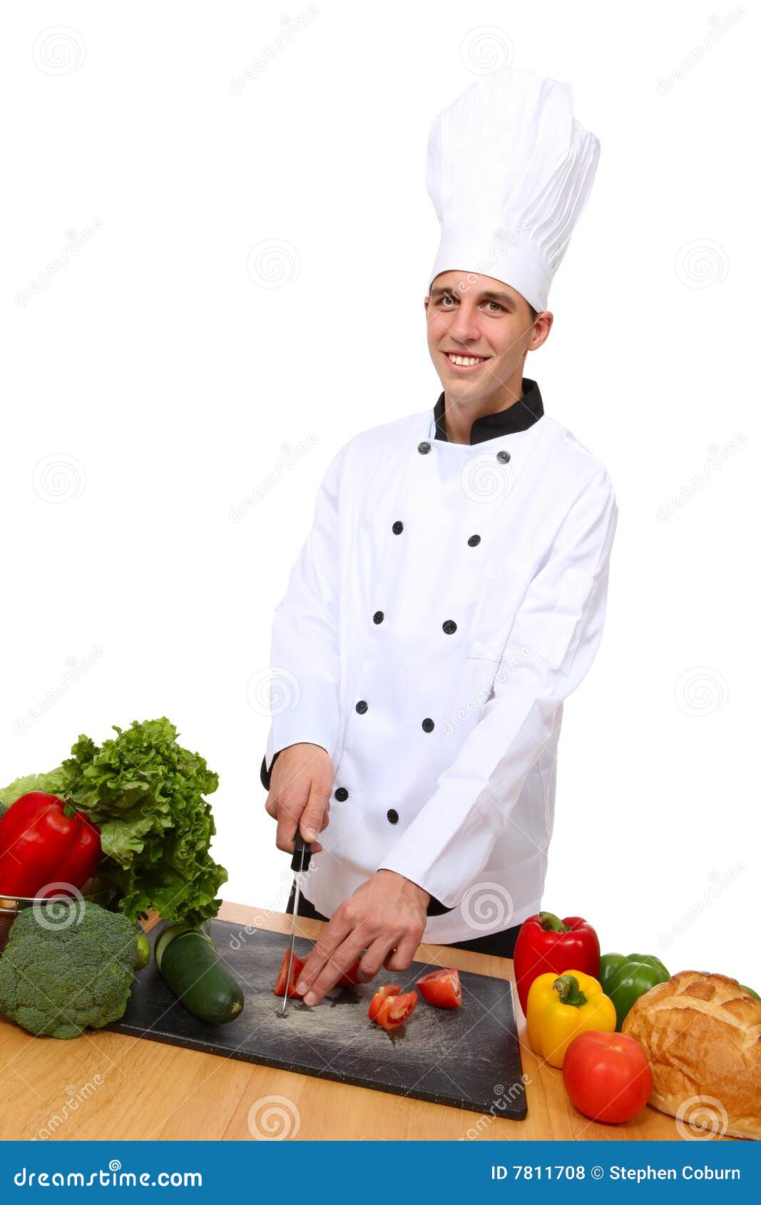 Handsome Chef Preparing Meal Stock Photo - Image of cook, culinary: 7811708
