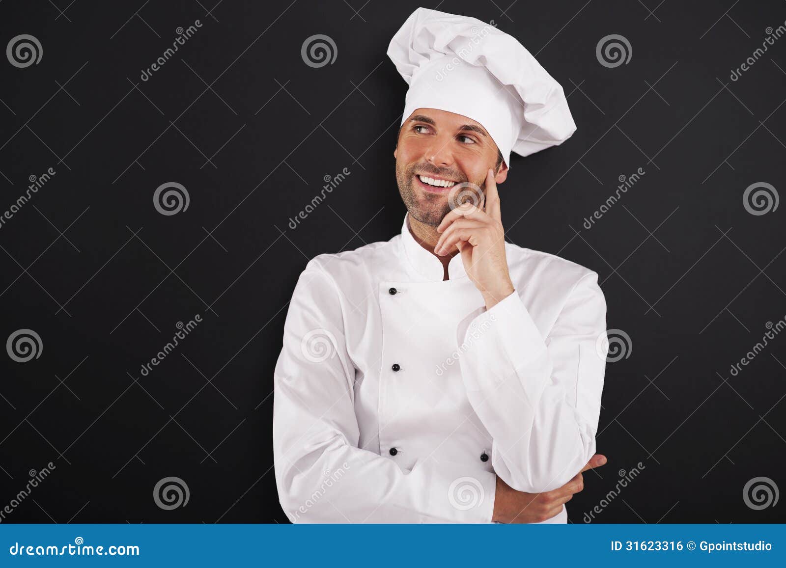 Handsome chef stock photo. Image of looking, hand, attractive - 31623316