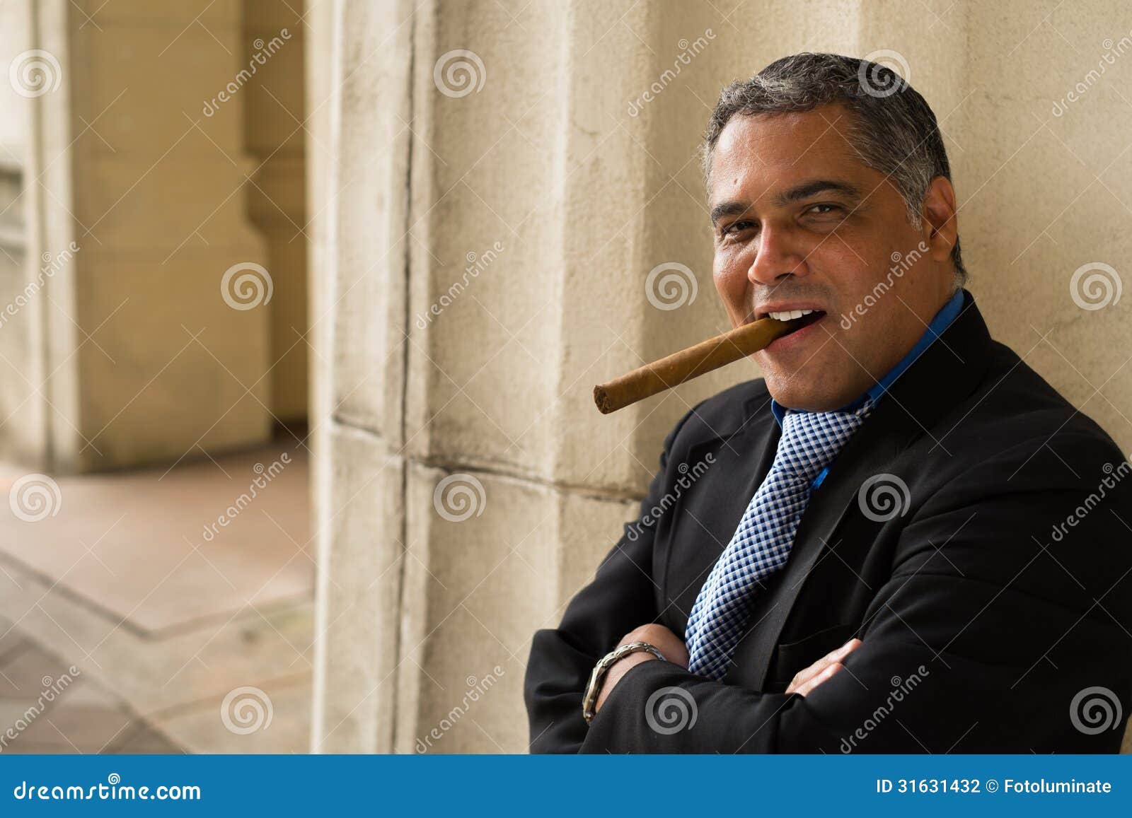 Handsome cigar smoker stock photo. Image of middle, pepper - 31631432