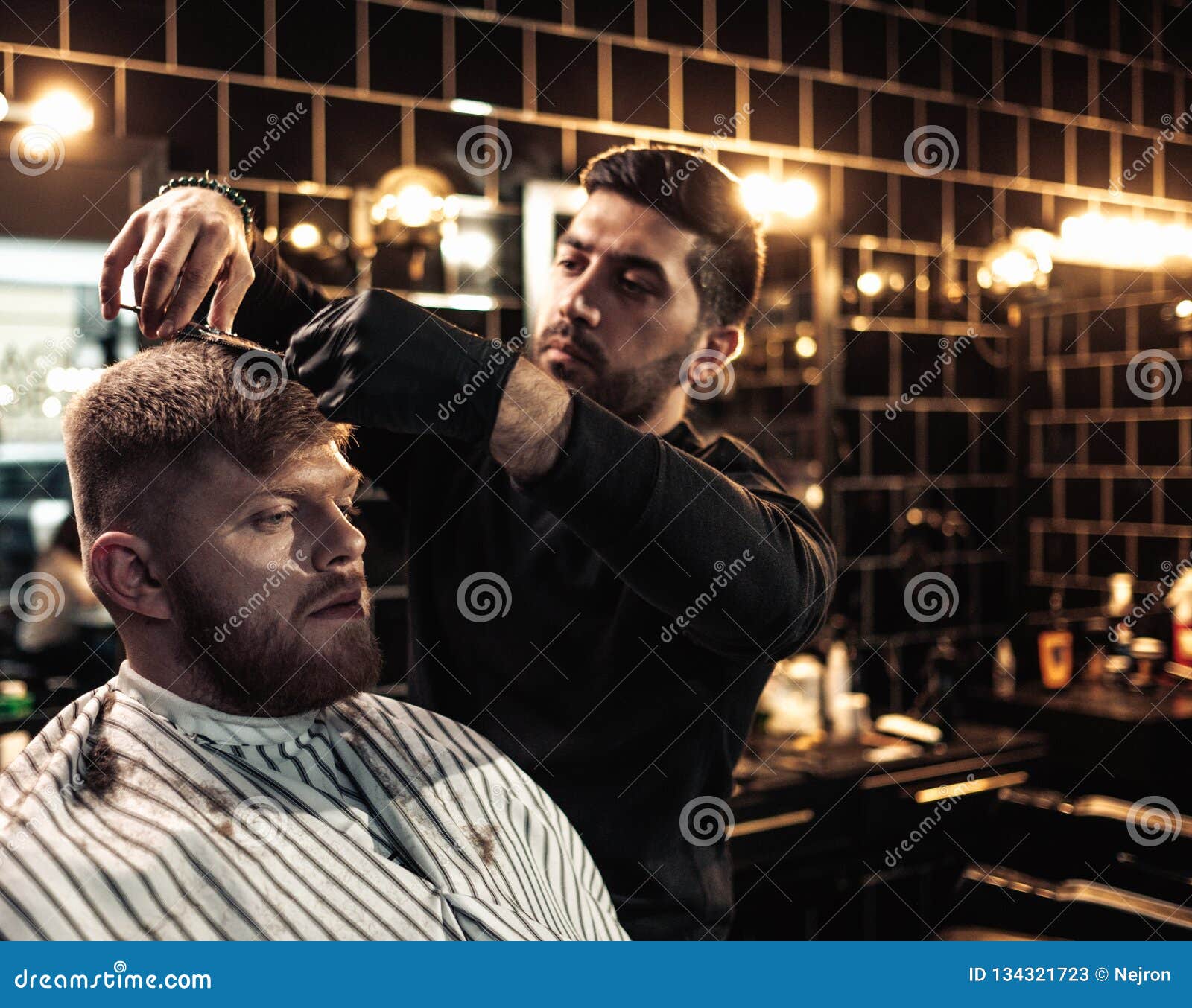 Clients in barbershop stock image. Image of barbershop - 134321723