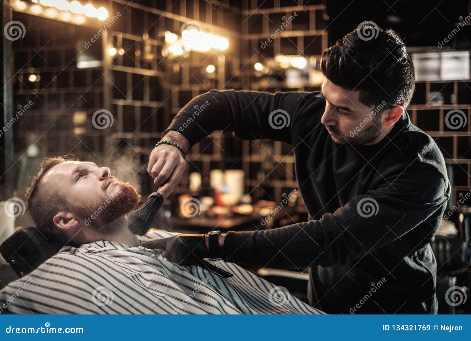 Clients in barbershop stock image. Image of caucasian - 134321769