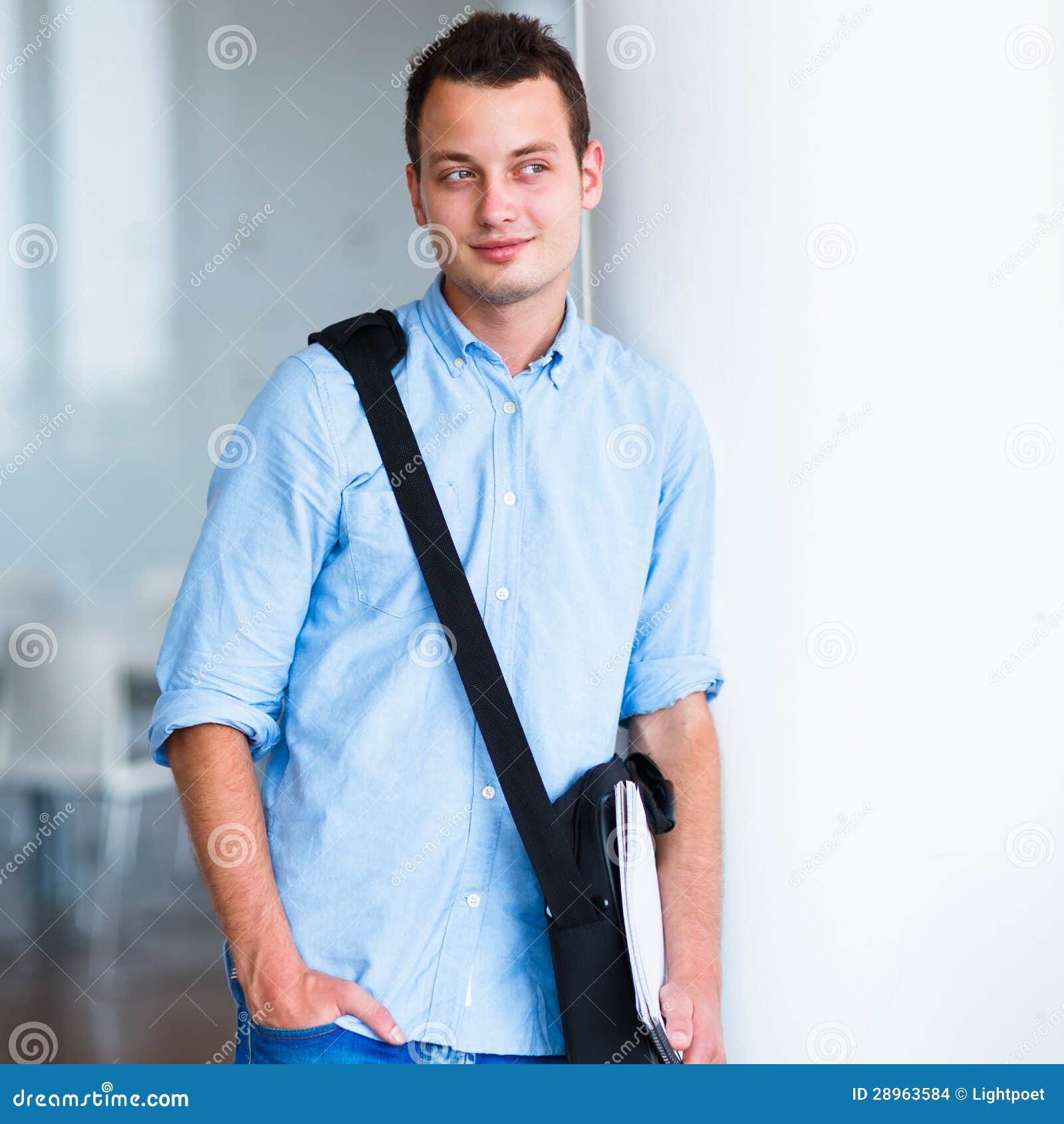 Handsome College Student on Campus Stock Photo - Image of male ...