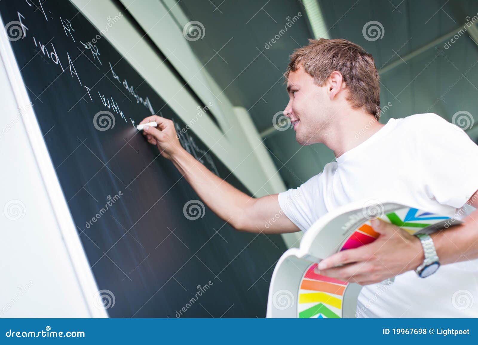 Handsome College Student Solving a Math Problem Stock Photo - Image of ...