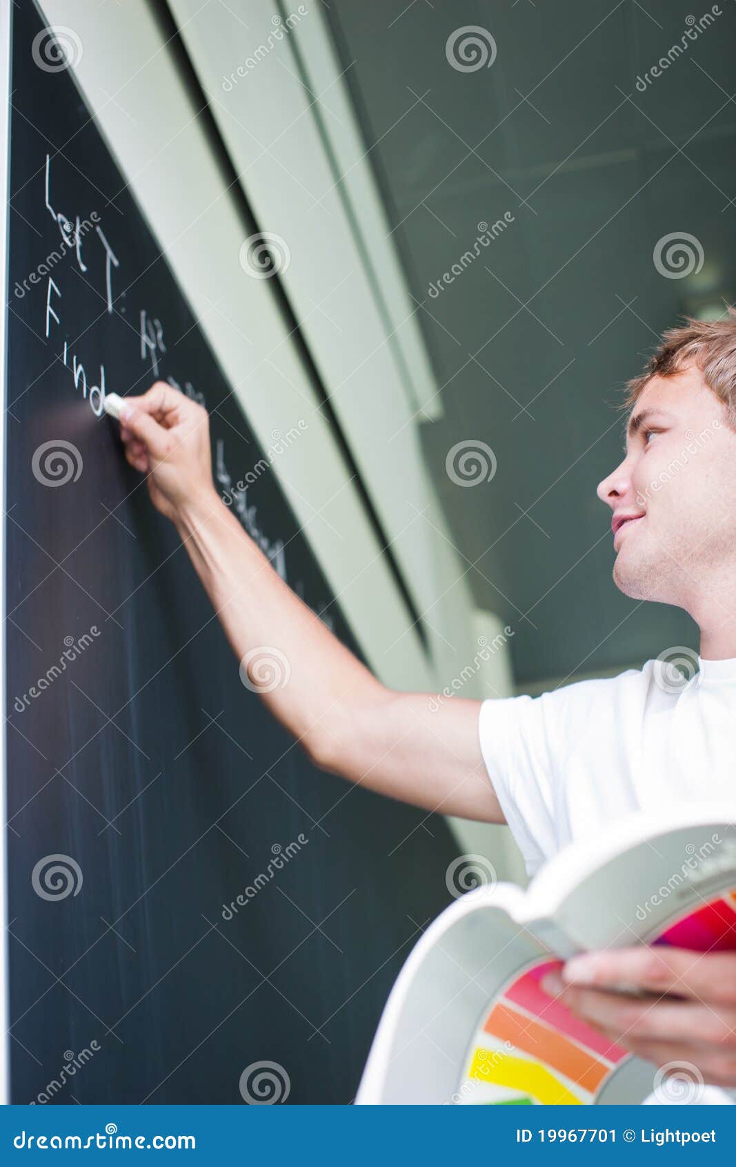 Handsome College Student Solving a Math Problem Stock Image - Image of ...