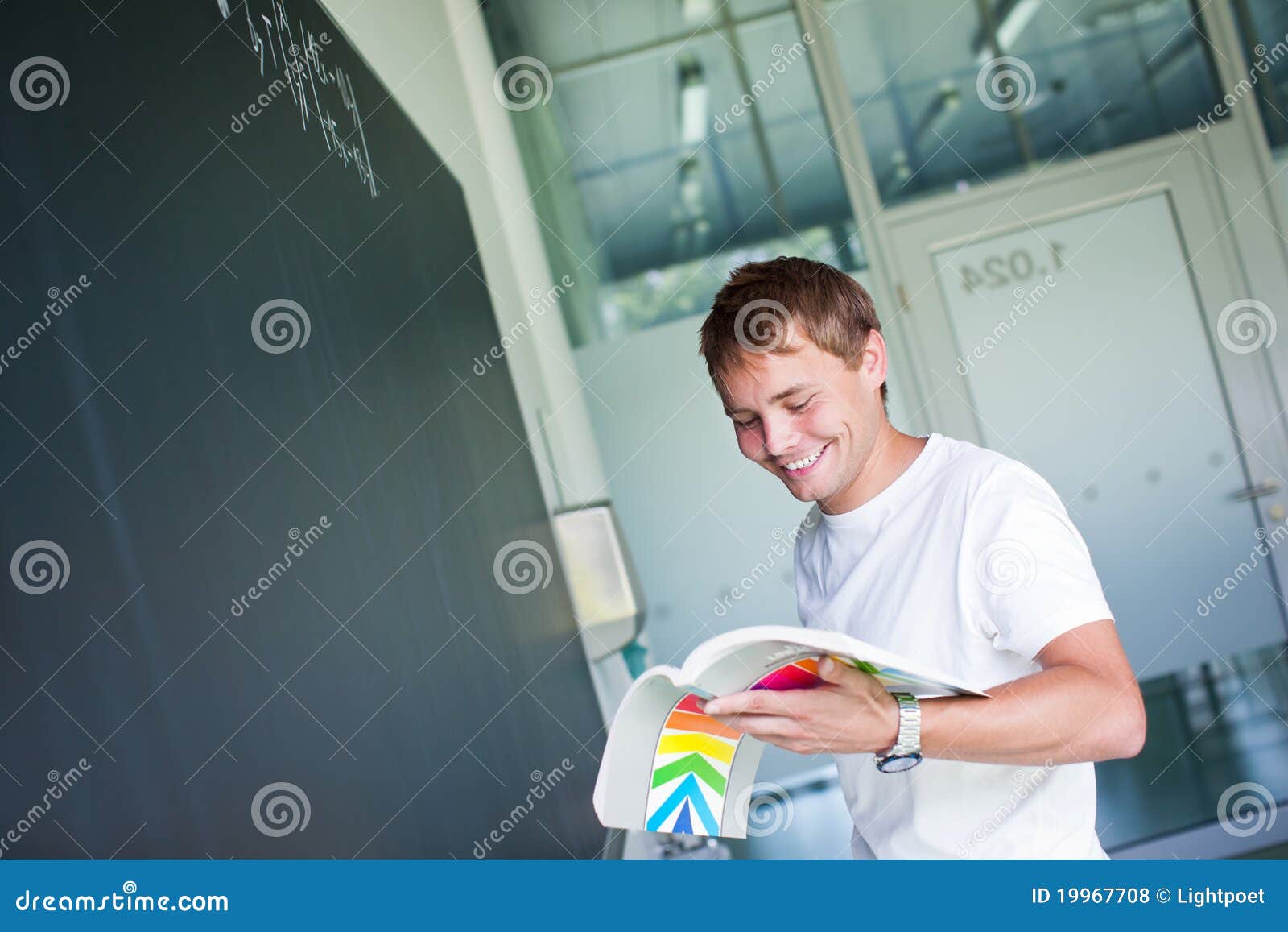 Handsome College Student Solving a Math Problem Stock Photo - Image of ...