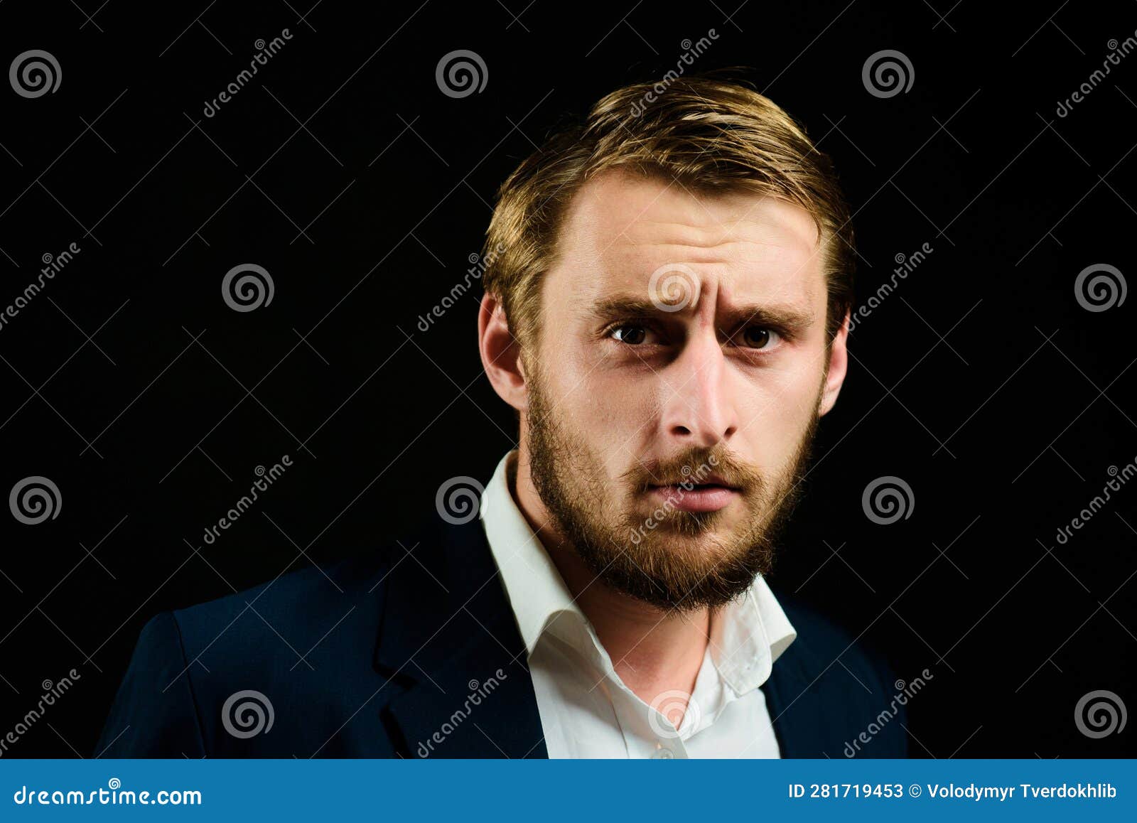 Handsome Confident Man. Serious Guy Posing in Studio. Stock Image ...