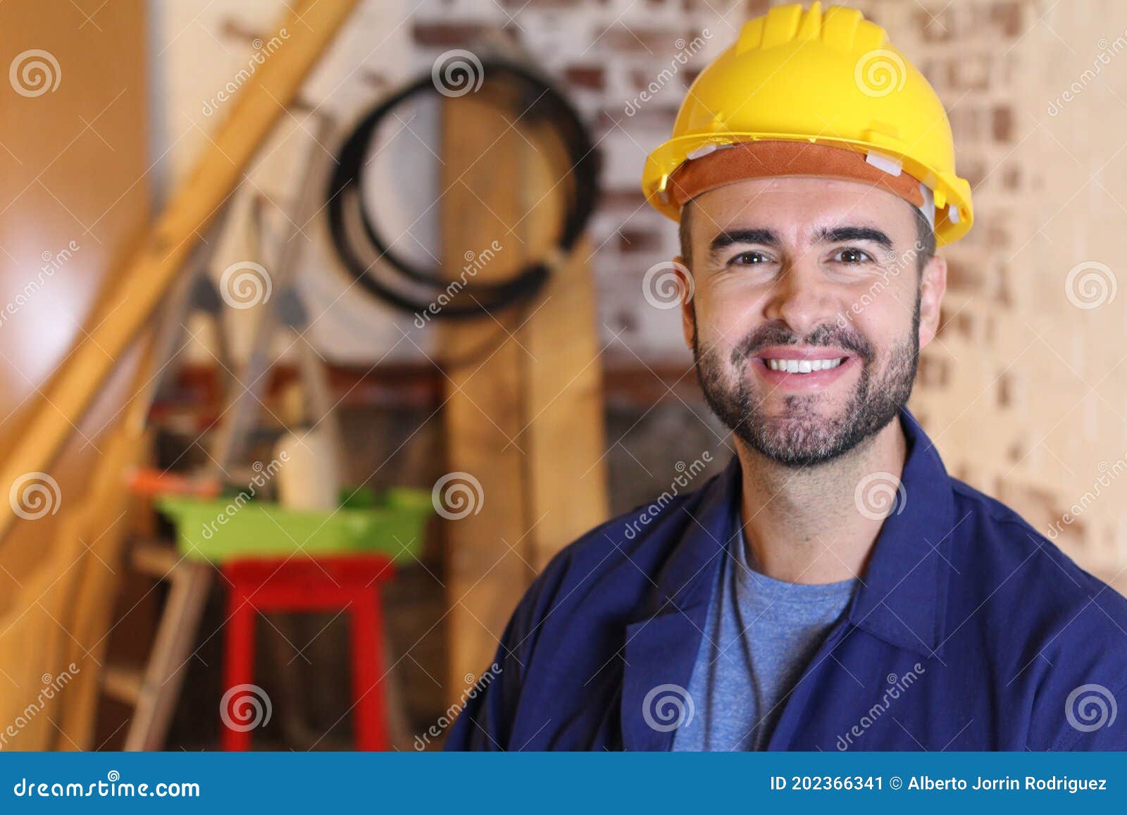 Handsome Construction Worker Close Up Stock Image - Image of employee ...