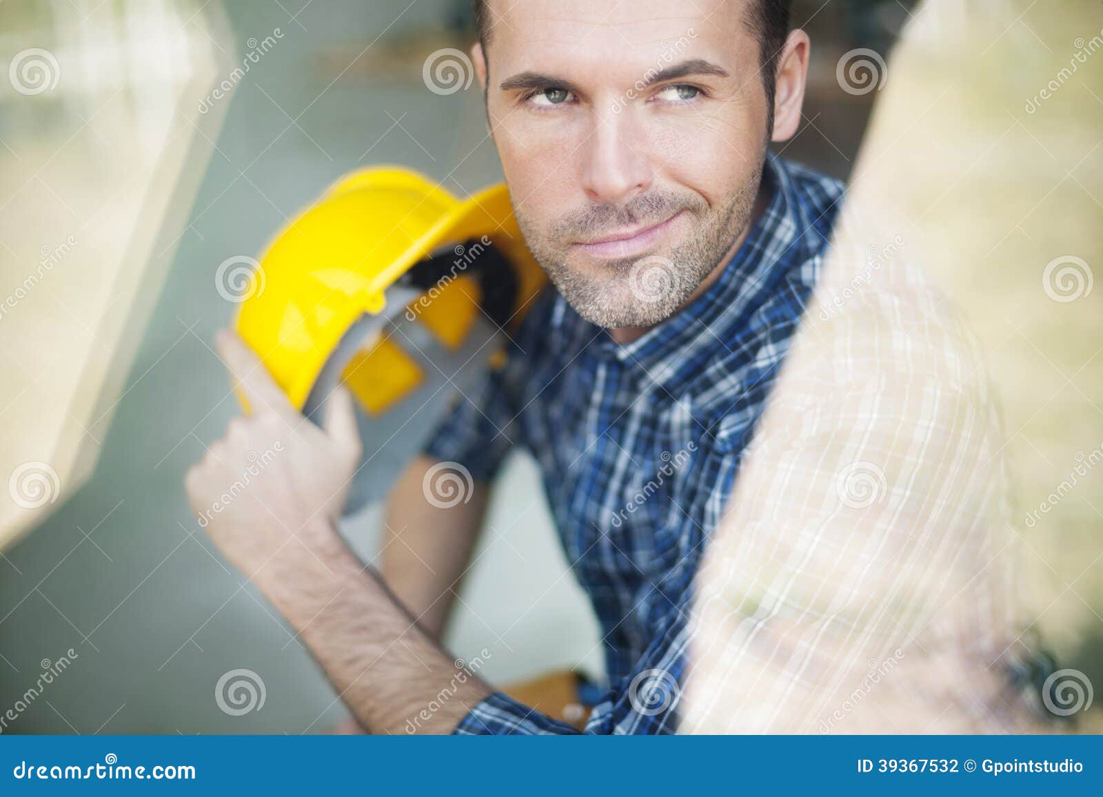 Handsome Construction Worker Stock Photo - Image of glass, professional ...