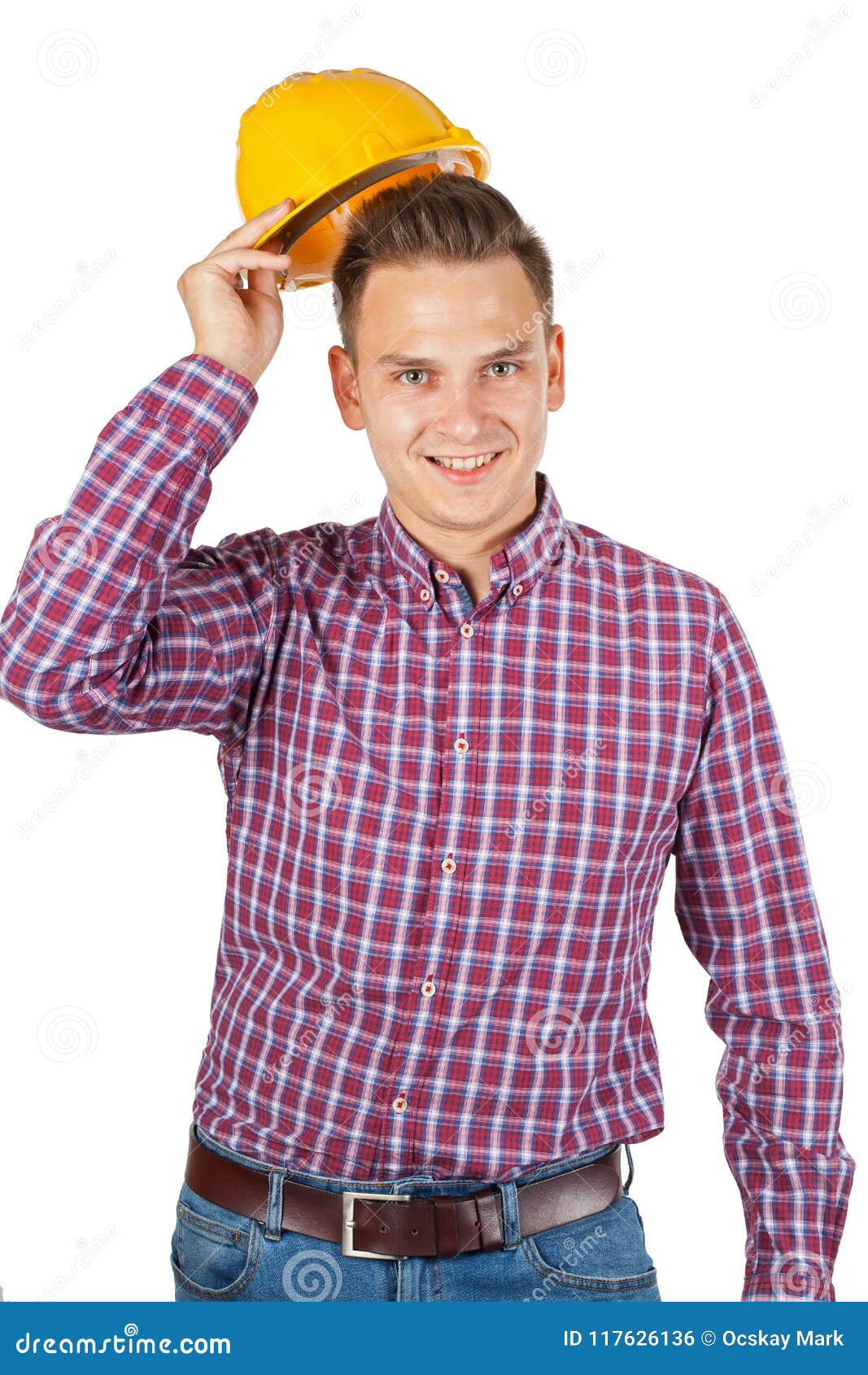 Handsome Construction Worker Stock Photo - Image of male, cheerful ...