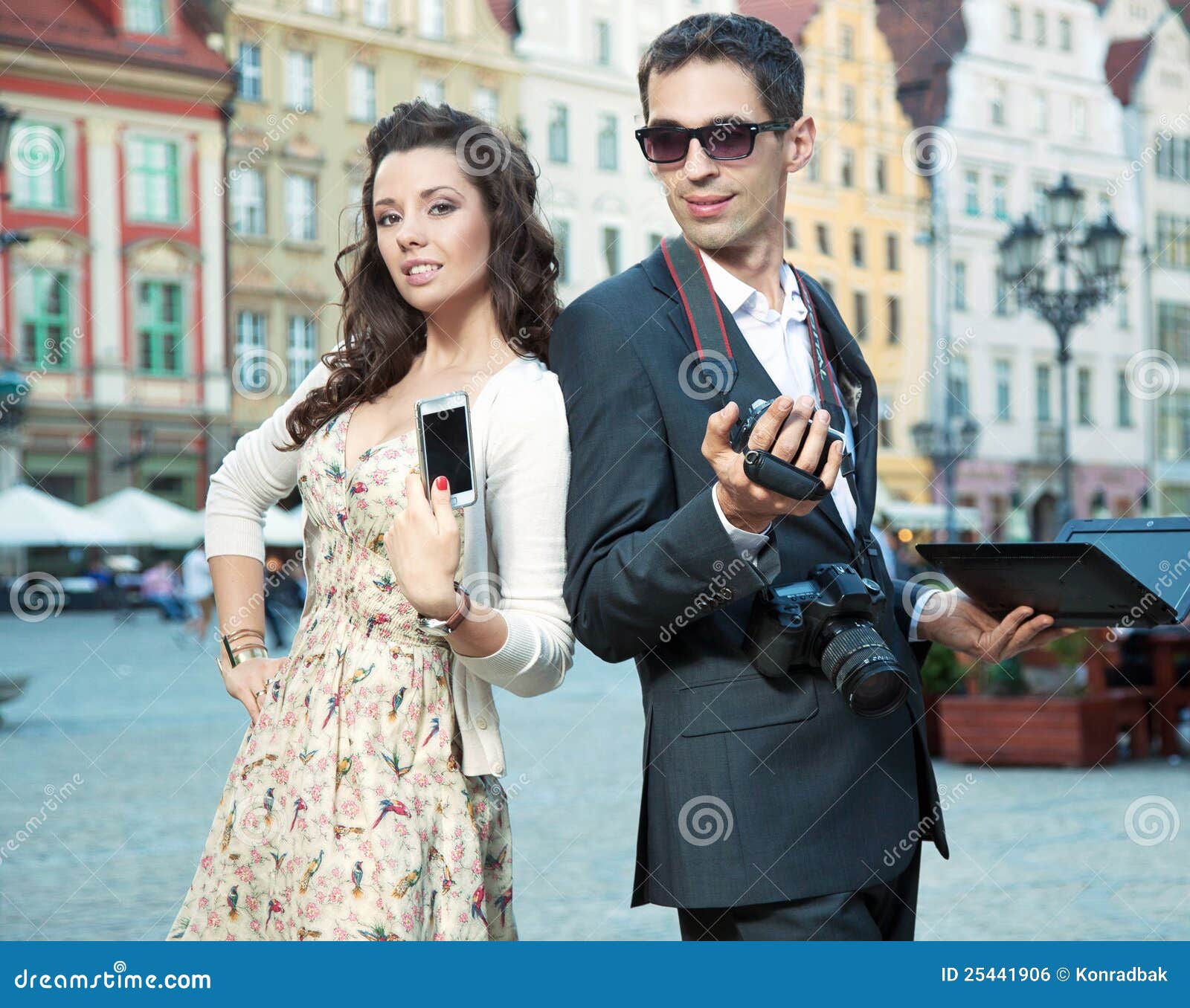 Handsome Couple with Mobile Stock Photo - Image of elegant, handsome ...