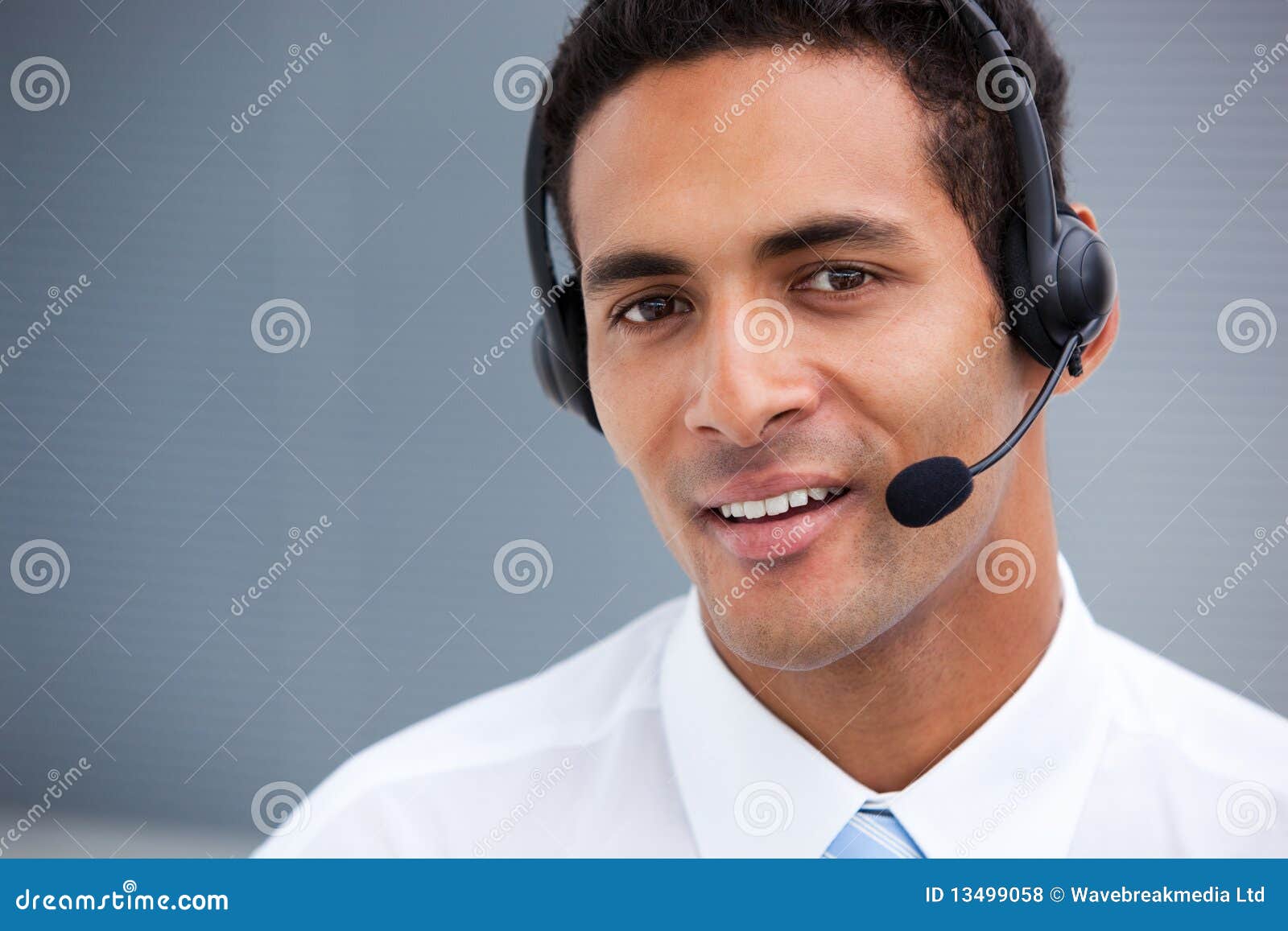 Handsome Customer Service Agent at Work Stock Photo - Image of ...