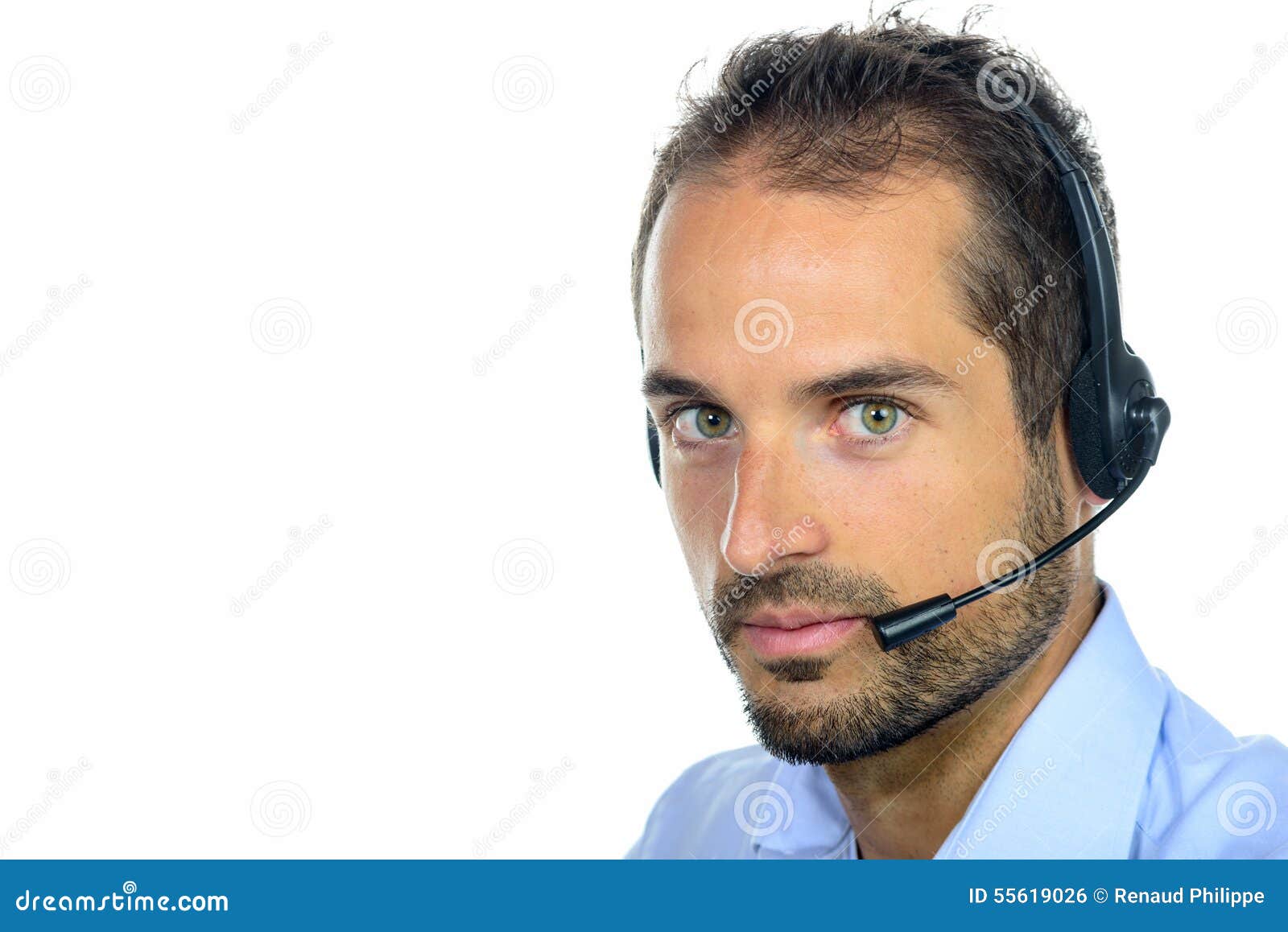 Handsome Customer Service Operator Wearing a Headset Stock Photo ...
