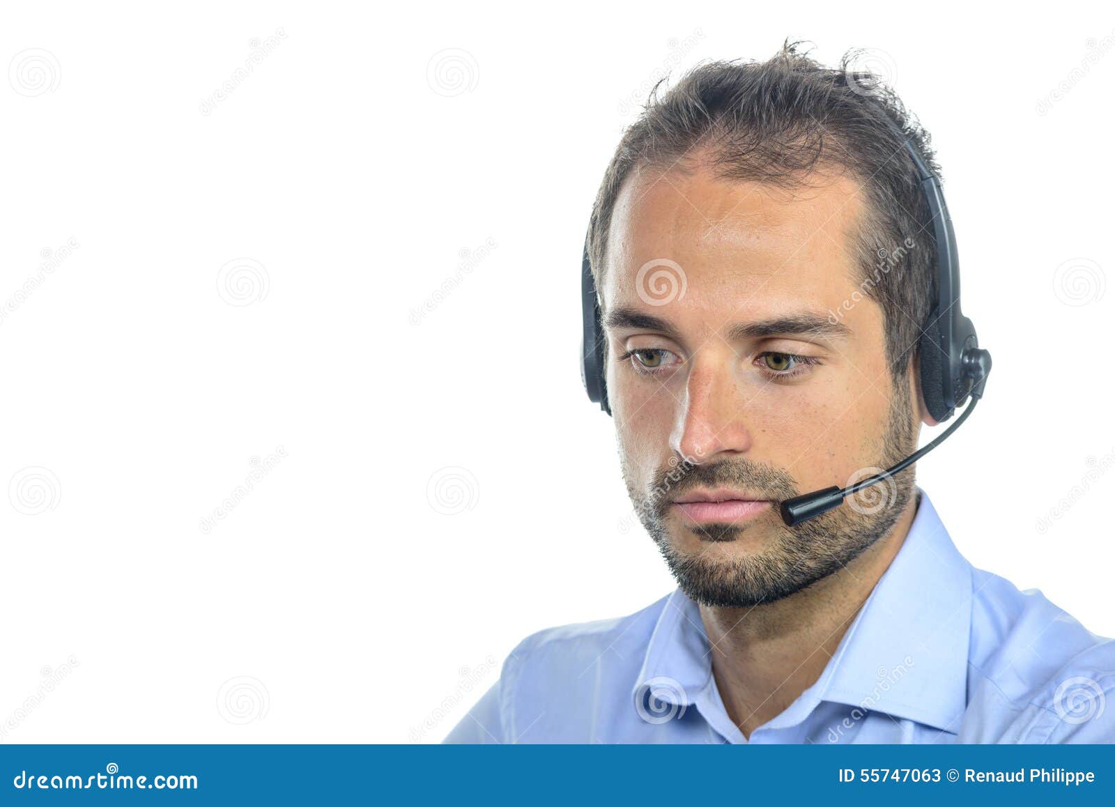 Handsome Customer Service Operator Wearing a Headset Stock Image ...