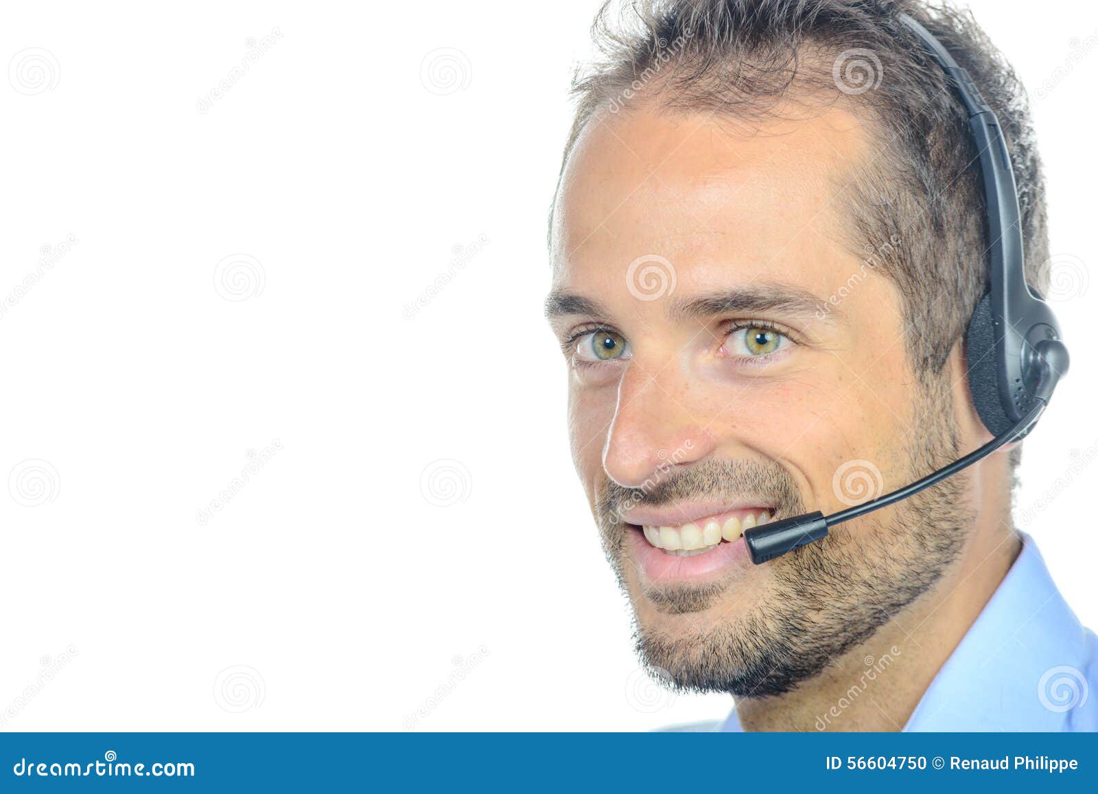 Handsome Customer Service Operator Wearing a Headset Stock Photo ...