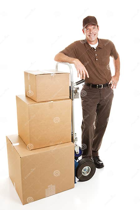 Handsome Delivery Man or Mover Stock Photo - Image of fragile, mover ...