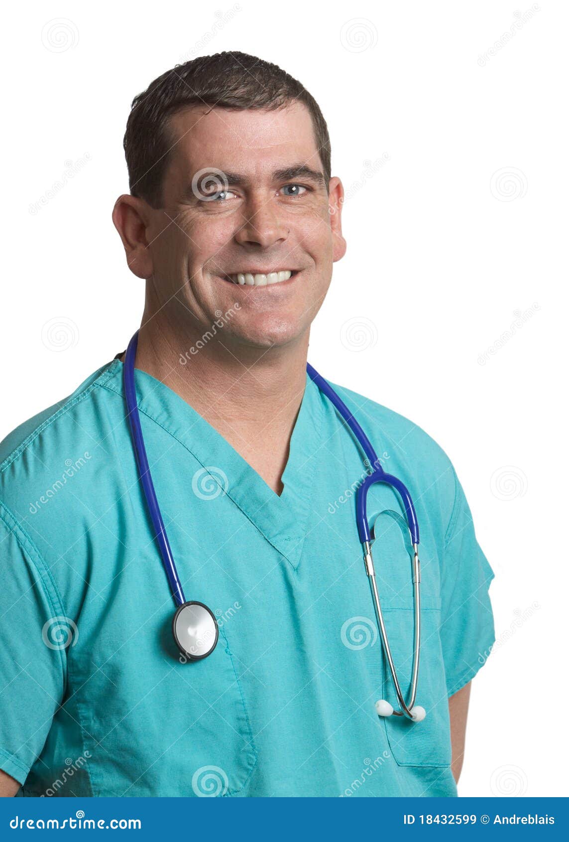 Handsome Guy Doctor In White Lab Coat With Stethoscope On White ...
