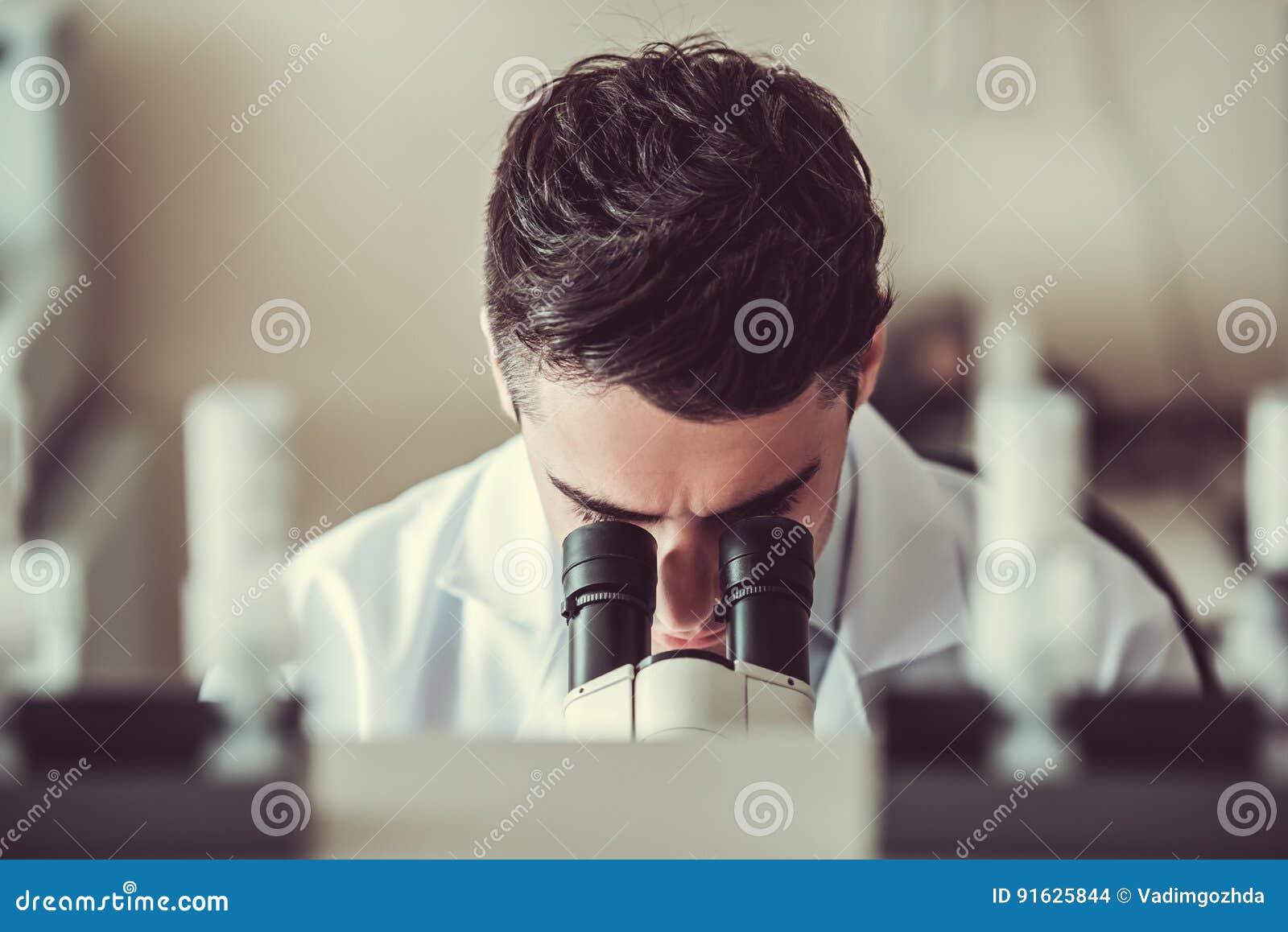 Handsome Doctor in Laboratory Stock Photo - Image of medical ...