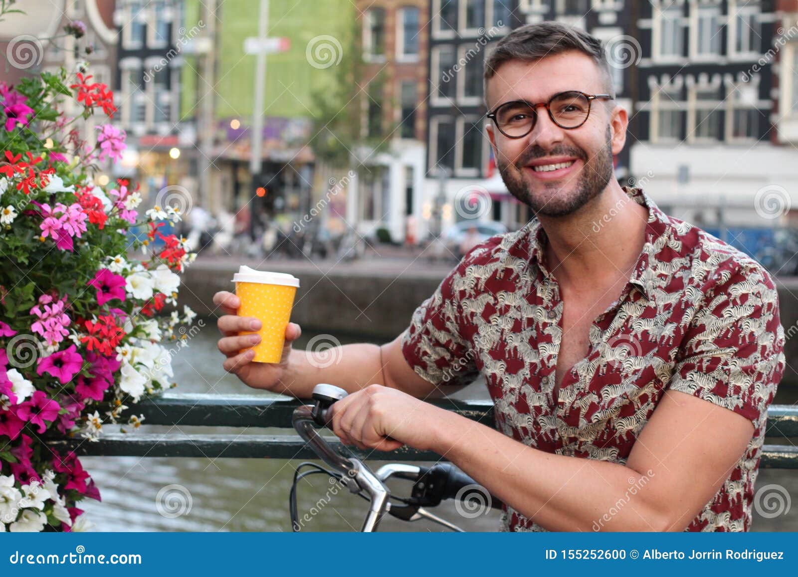 Handsome Dutch Man Smiling in Amsterdam Stock Photo - Image of ...