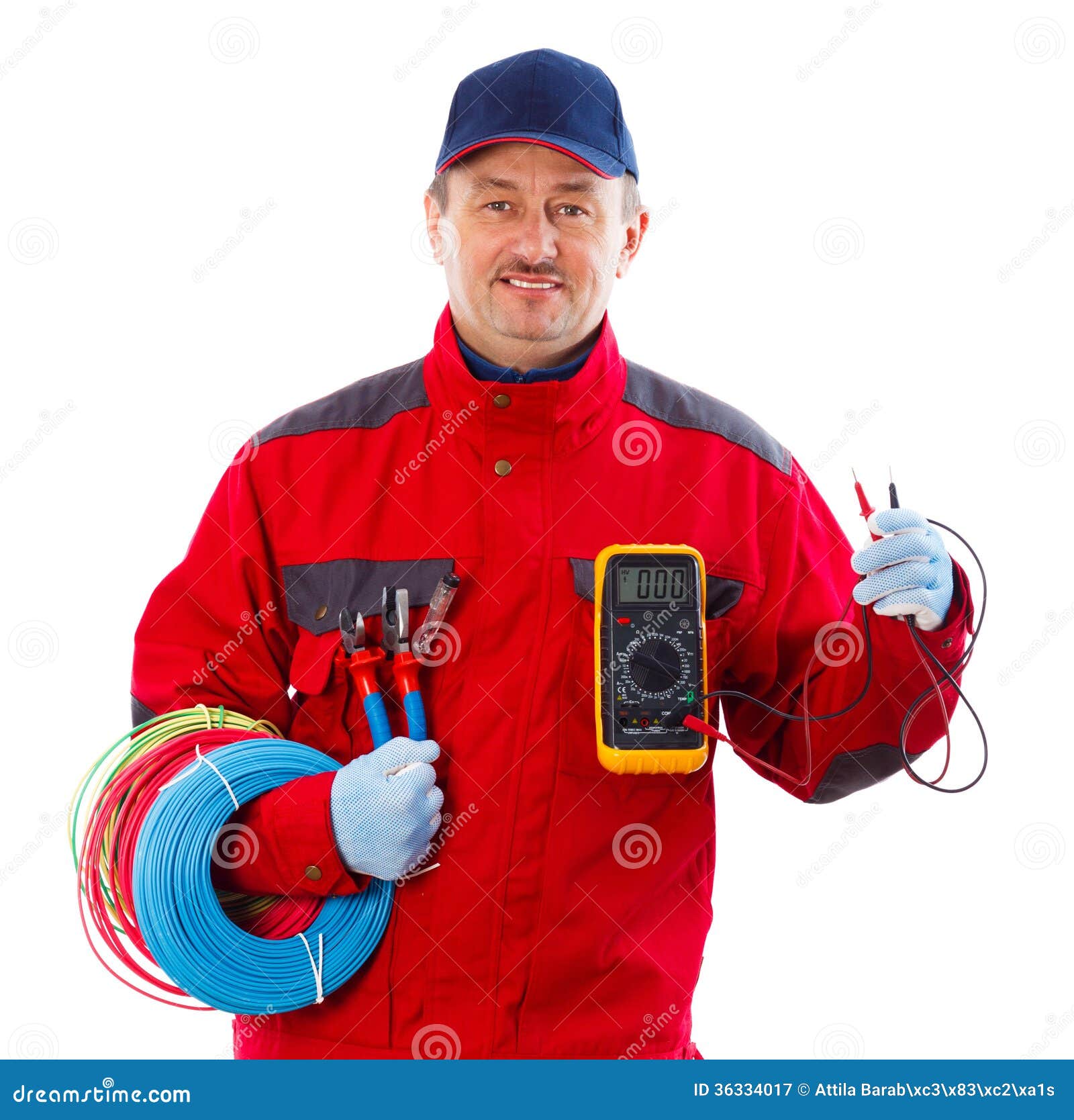 Handsome Electrician stock image. Image of manual, maintenance - 36334017
