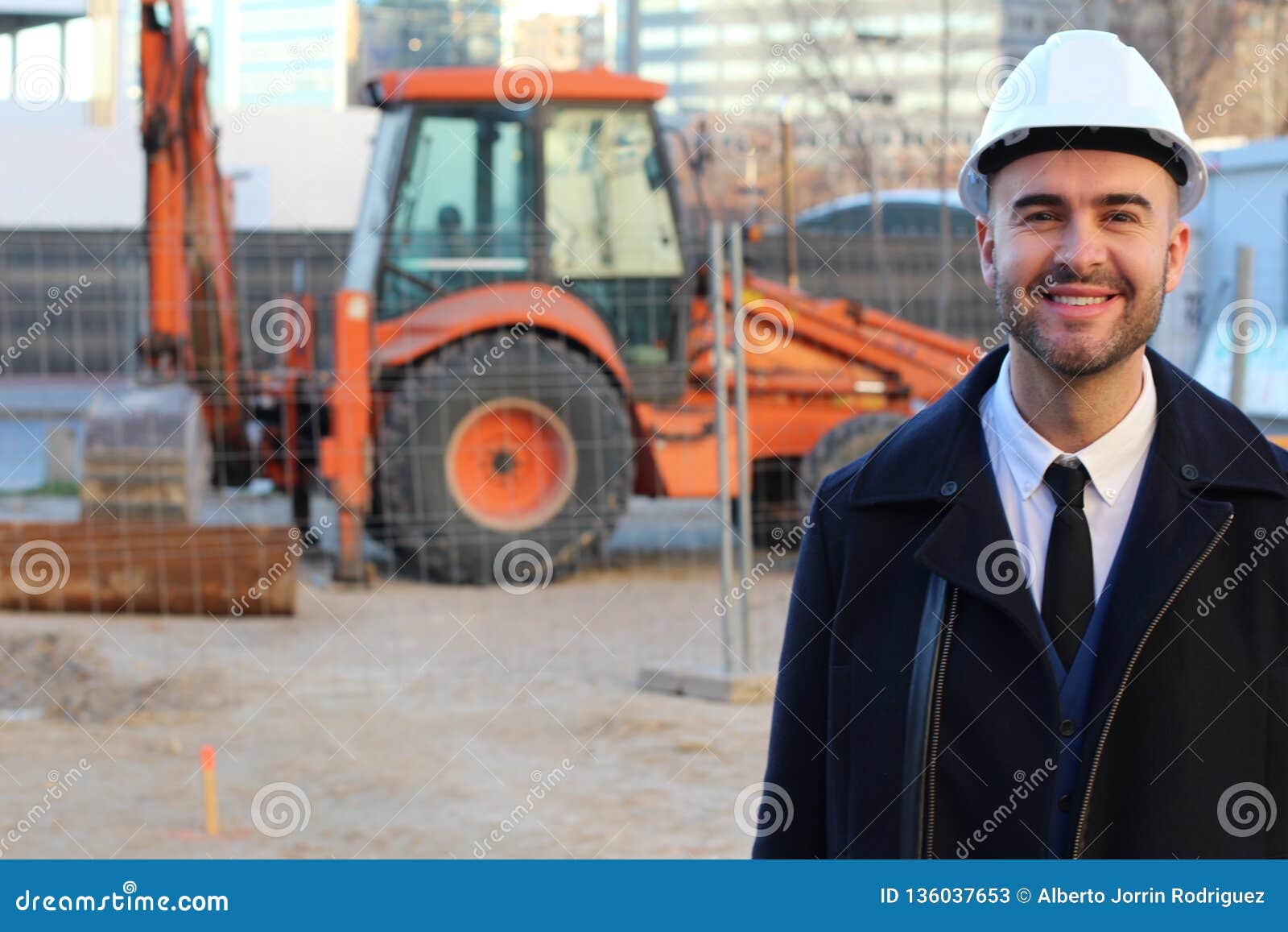 Handsome and Elegant Construction Worker Stock Image - Image of ...