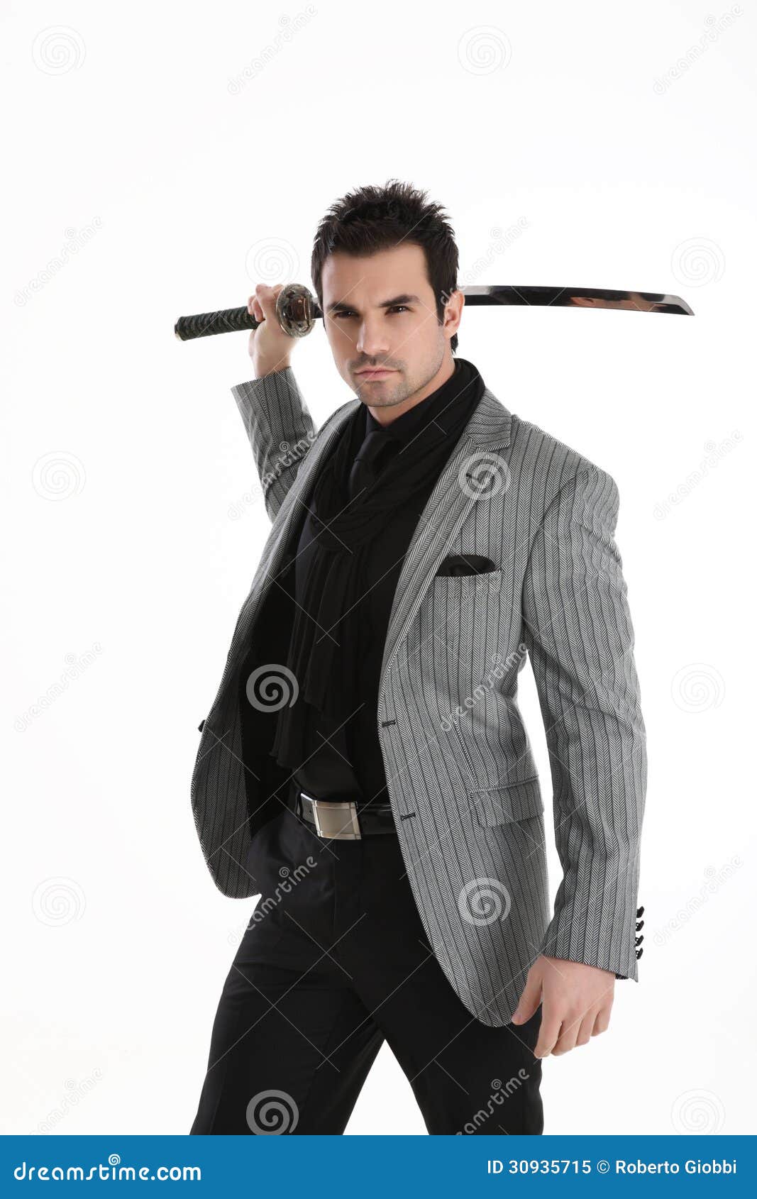 Handsome Elegant Man with Sword Stock Image - Image of confident ...