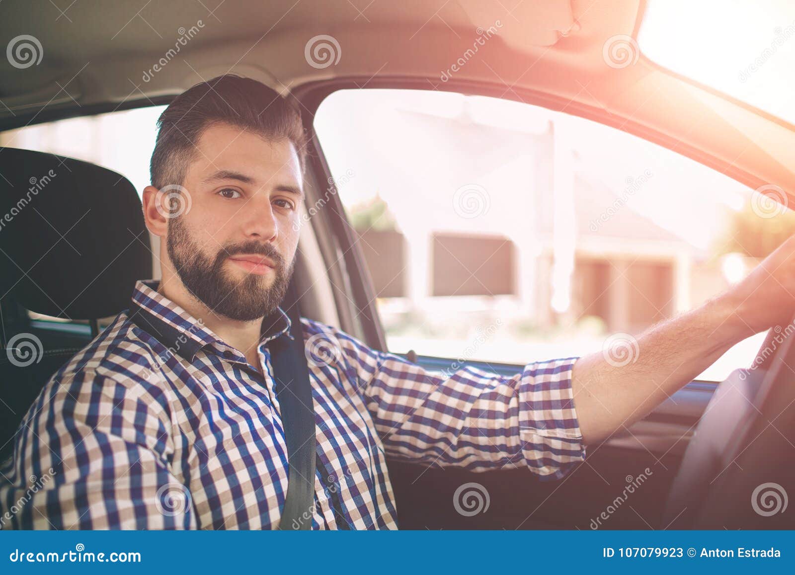 Handsome Elegant Serious Man Drives a Car Stock Image - Image of modern ...