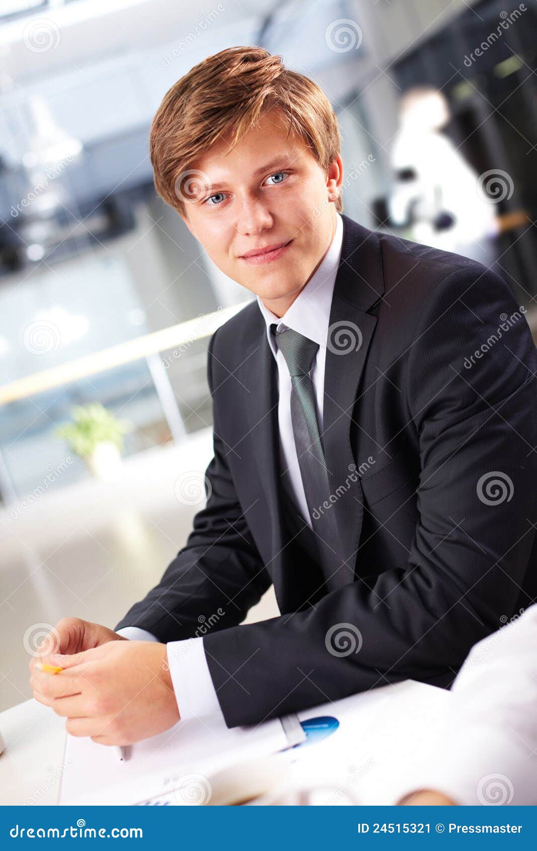 Handsome employee stock image. Image of cheerful, collar - 24515321