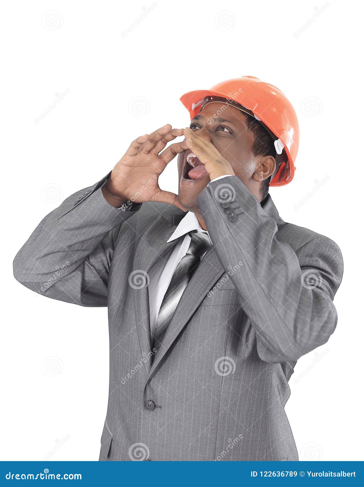 Handsome Engineer Architect Shouting.isolated on White Stock Image ...