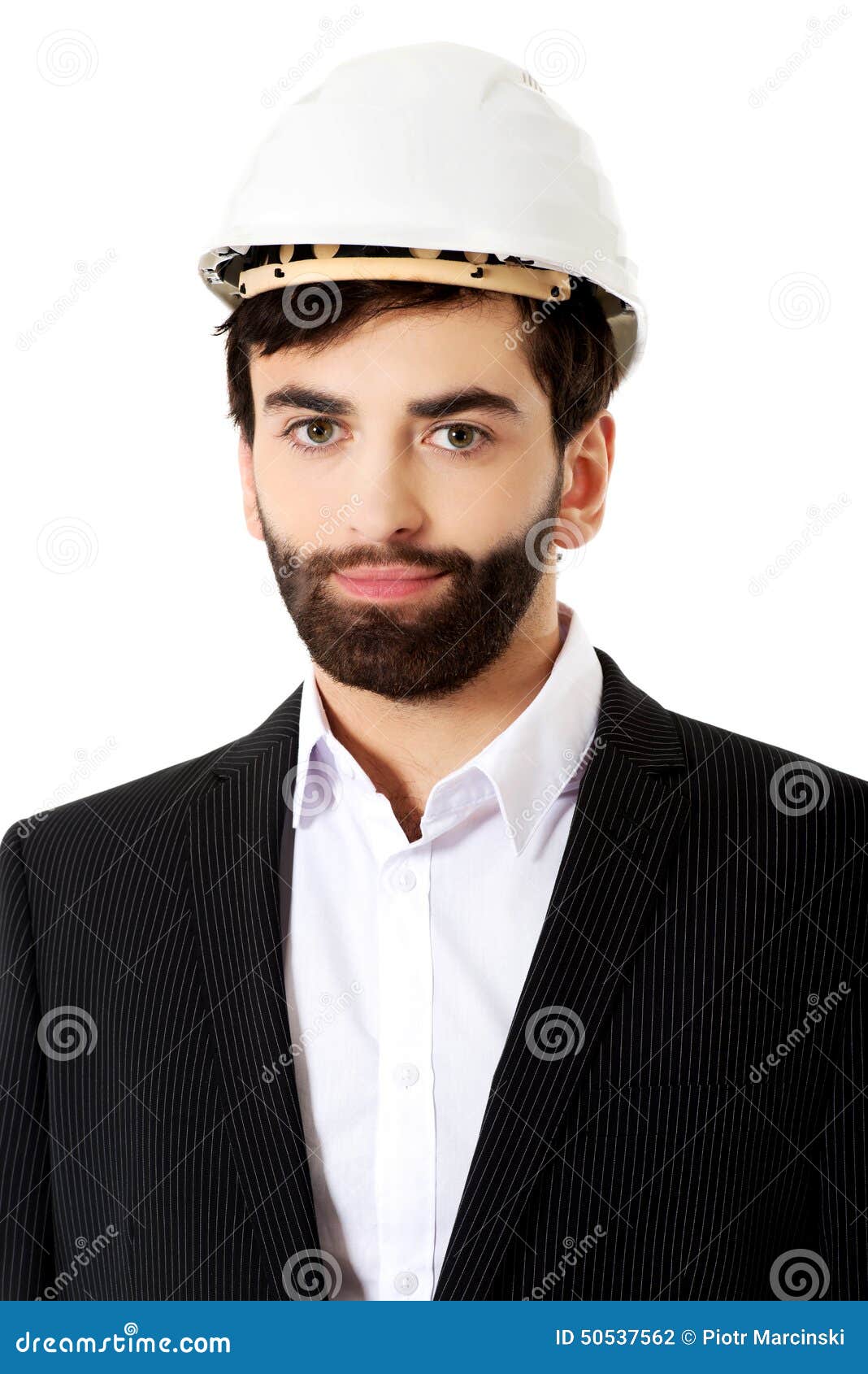 Handsome Engineer in Protective Helmet. Stock Photo - Image of ...