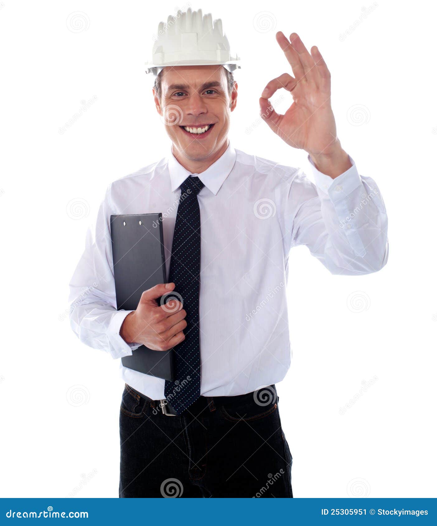 Engineer Showing Thumbs Up While Holding His Tablet Royalty-Free Stock ...