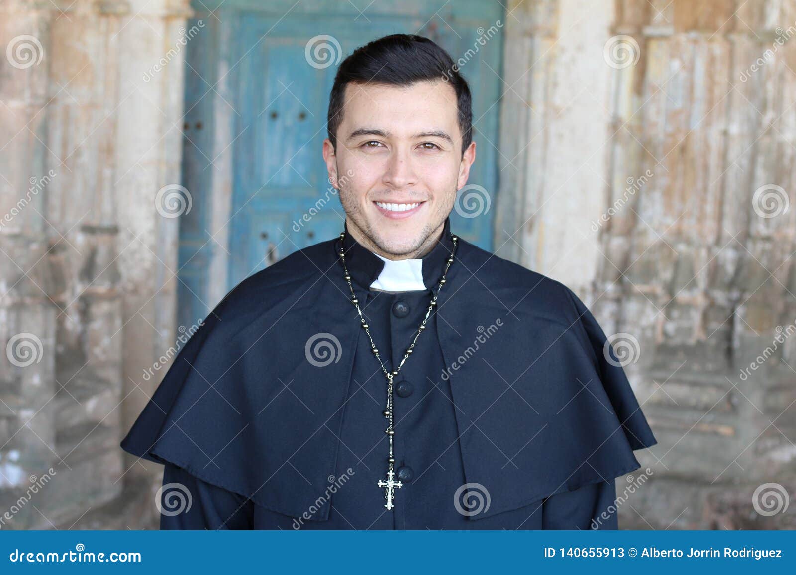Handsome Ethnic Catholic Priest Smiling Stock Image - Image of ...