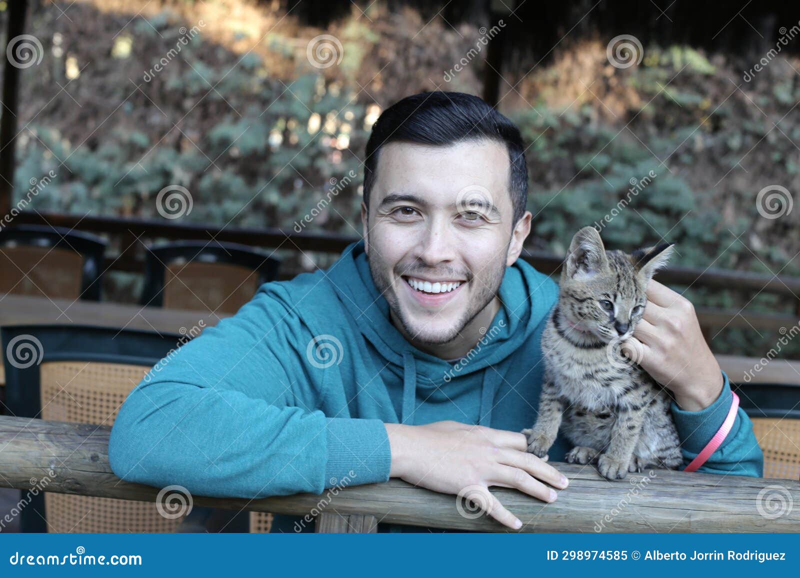 Handsome Ethnic Man and His Ultra Cute Cat Stock Image - Image of ...