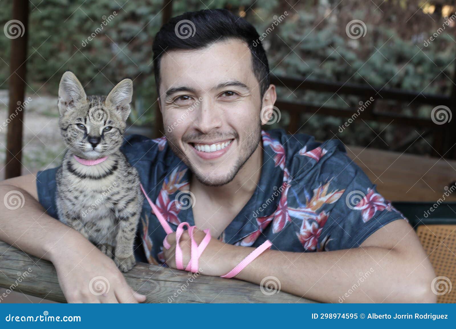 Handsome Ethnic Man and His Ultra Cute Cat Stock Image - Image of ...