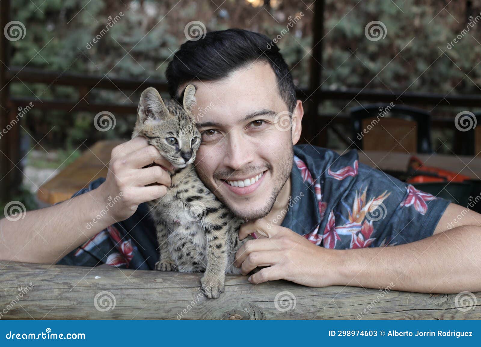Handsome Ethnic Man and His Ultra Cute Cat Stock Image - Image of ...