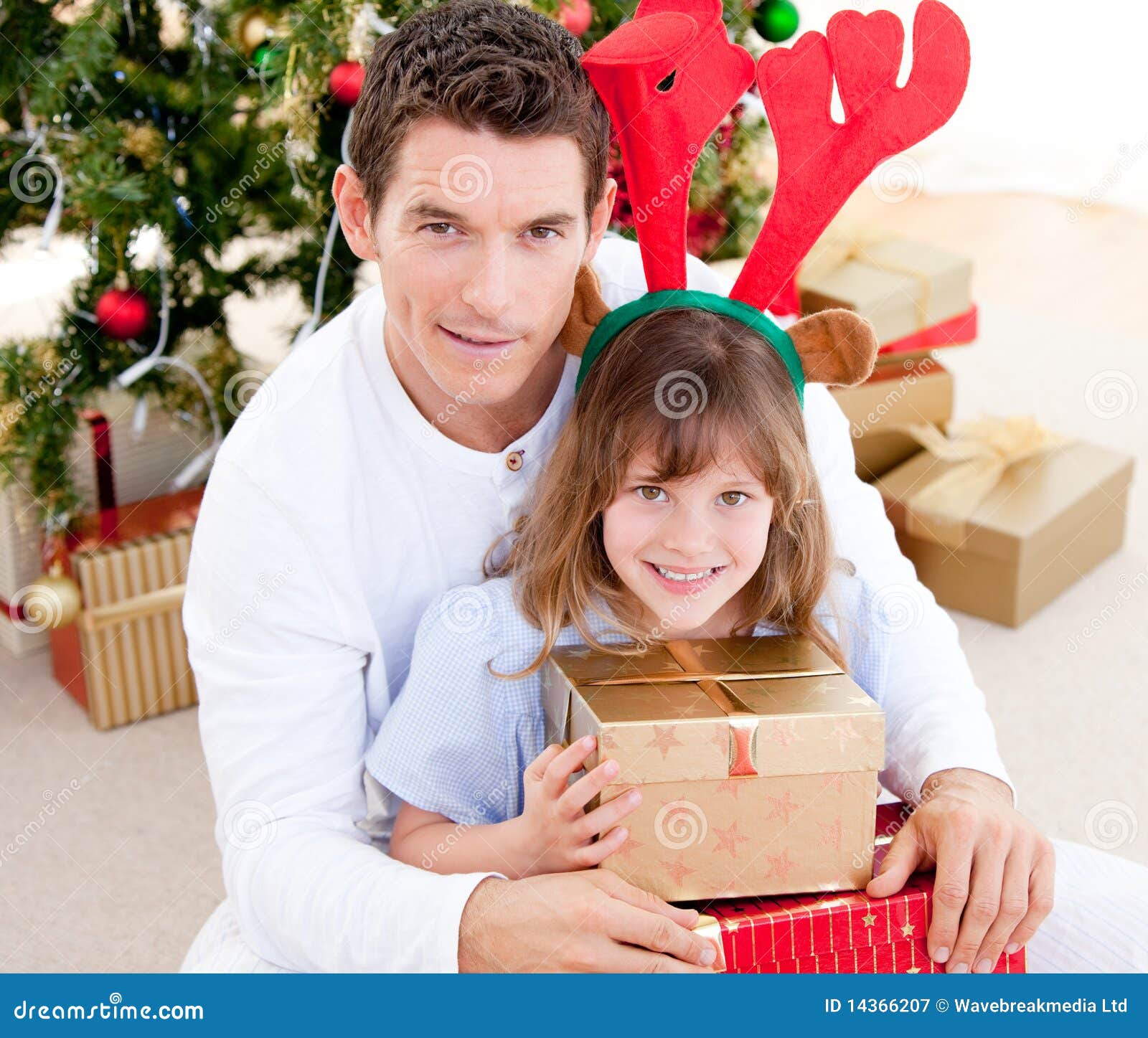 Handsome Father Celebrating Christmas Stock Image - Image of event ...