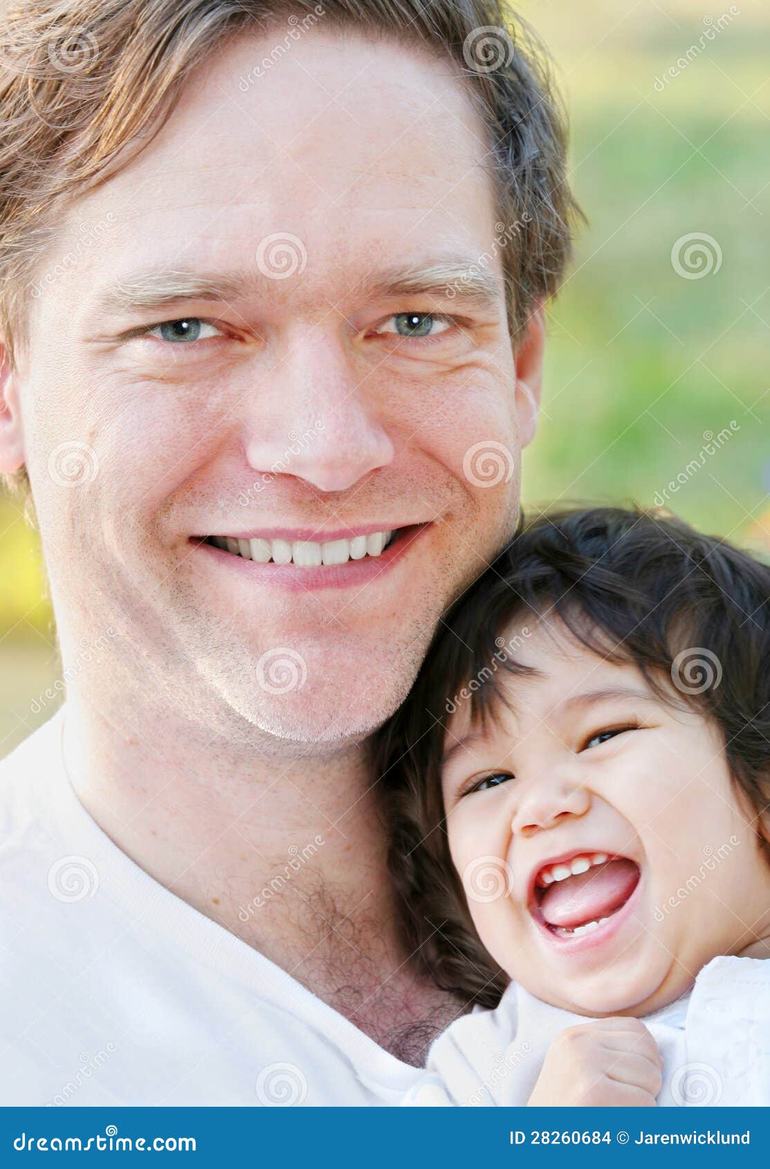 Handsome Father Smiling with His Infant Son Stock Photo - Image of ...