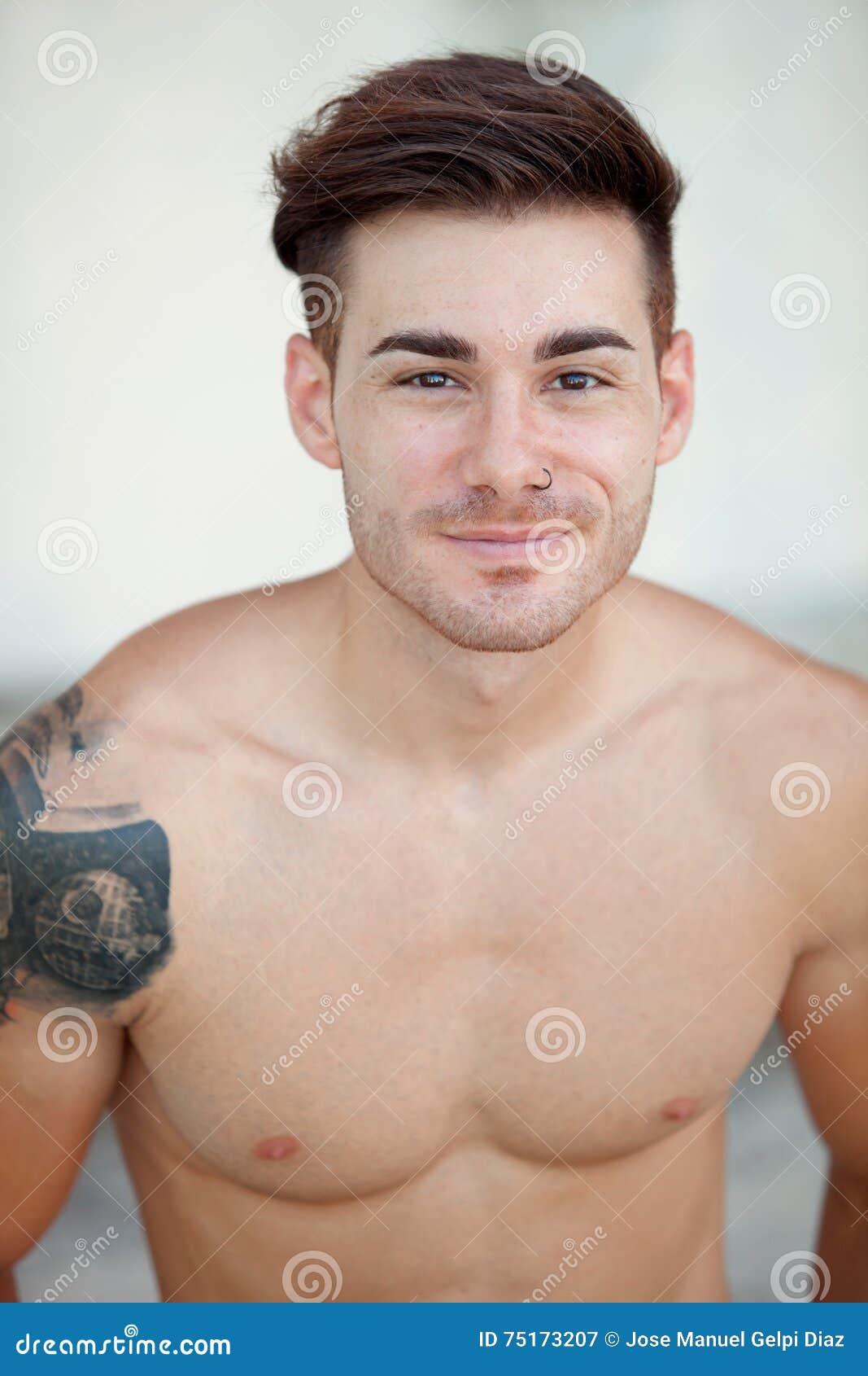 Handsome Fit Athletic Shirtless Young Man Stock Image - Image of nature ...