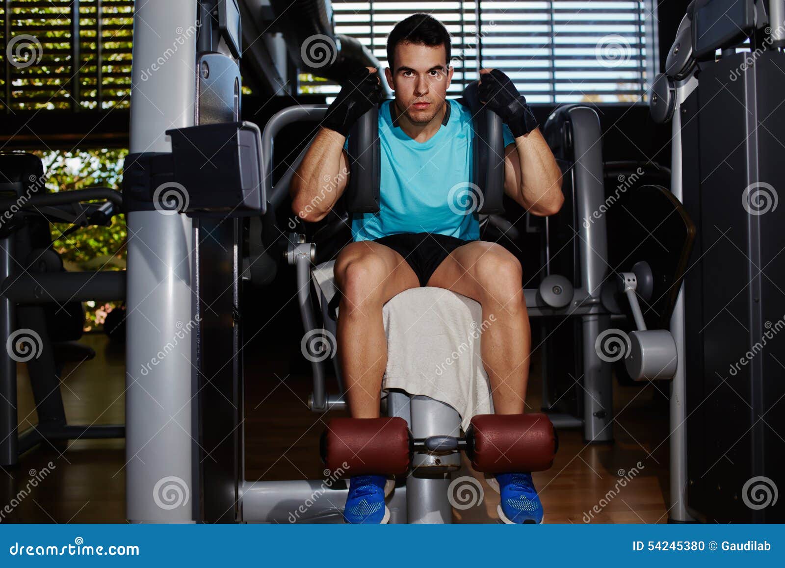 Handsome Fit Man Working Out with Abdominal Muscles Stock Photo - Image ...