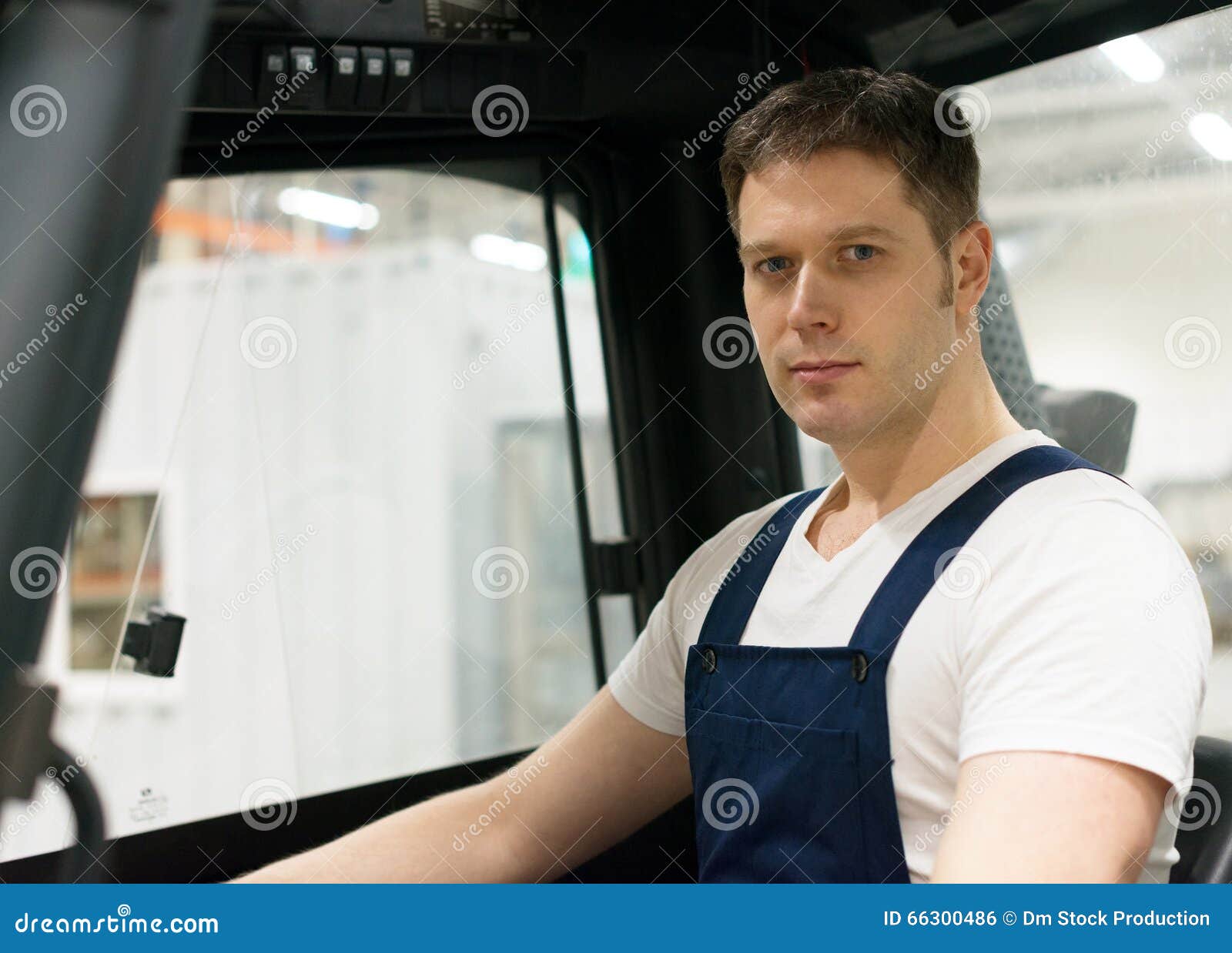 Handsome Forklift Operator. Stock Photo - Image of occupation, cargo ...