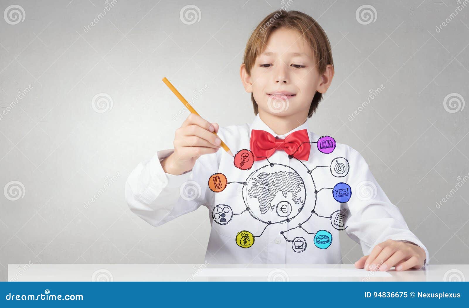 Handsome genius kid stock image. Image of businessman - 94836675