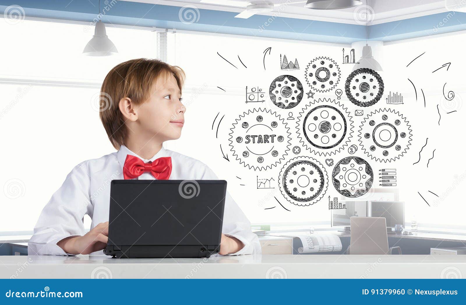 Handsome genius kid stock photo. Image of internet, genius - 91379960