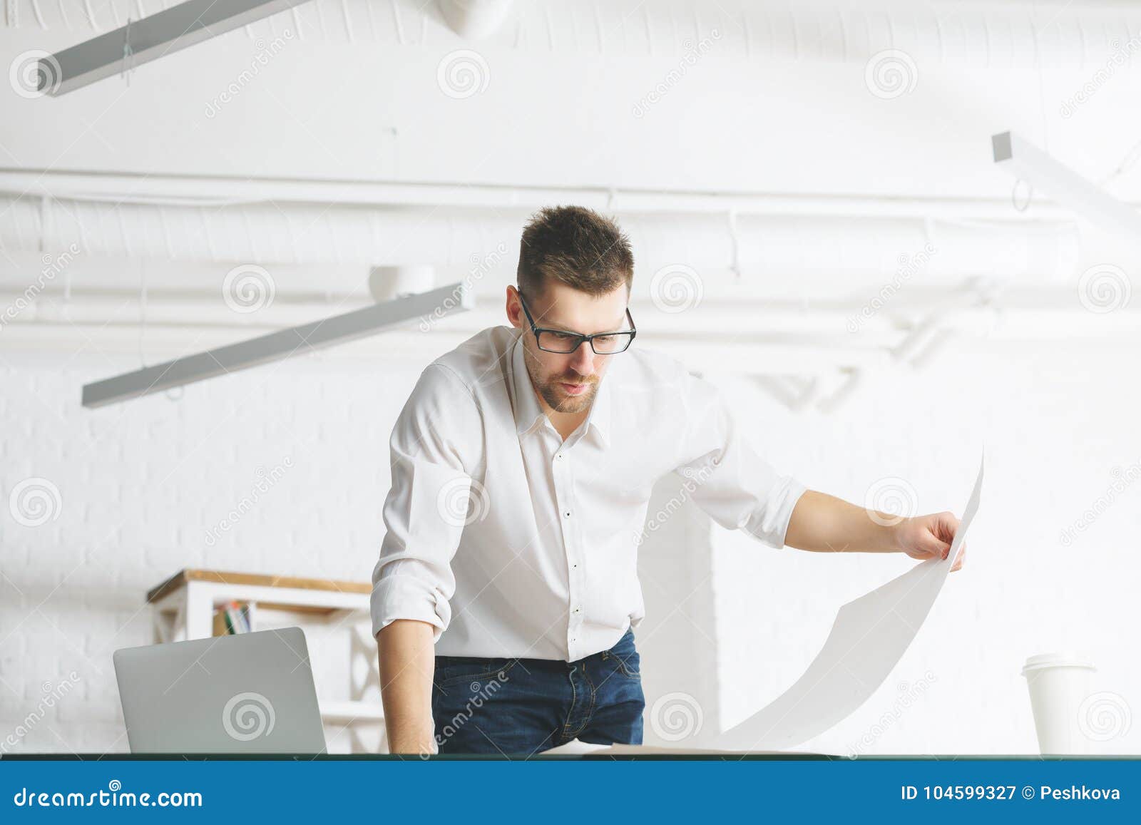 Handsome Gentleman Working on Project Stock Image - Image of ...