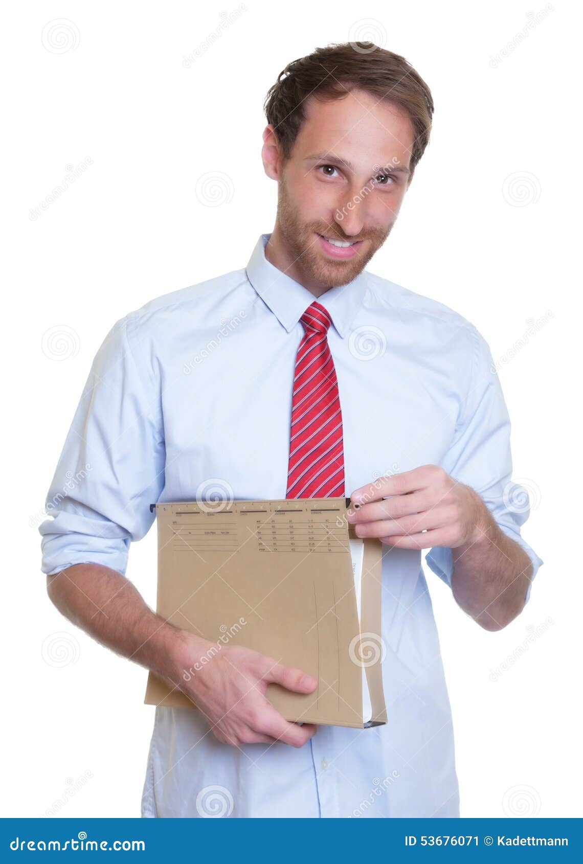 Handsome German Businessman with File Stock Image - Image of cheering ...