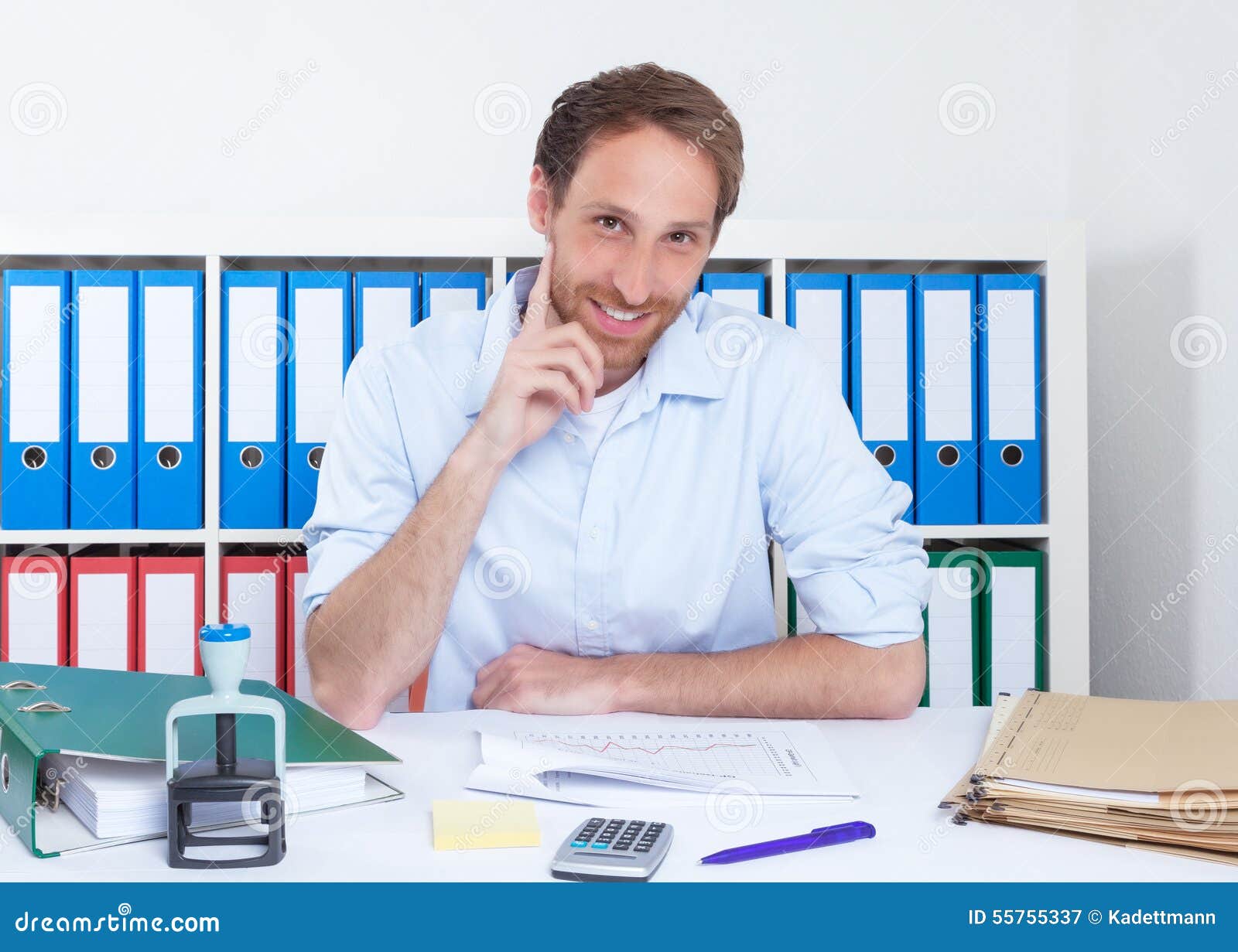 Handsome German Businessman at Office Stock Image - Image of desk ...