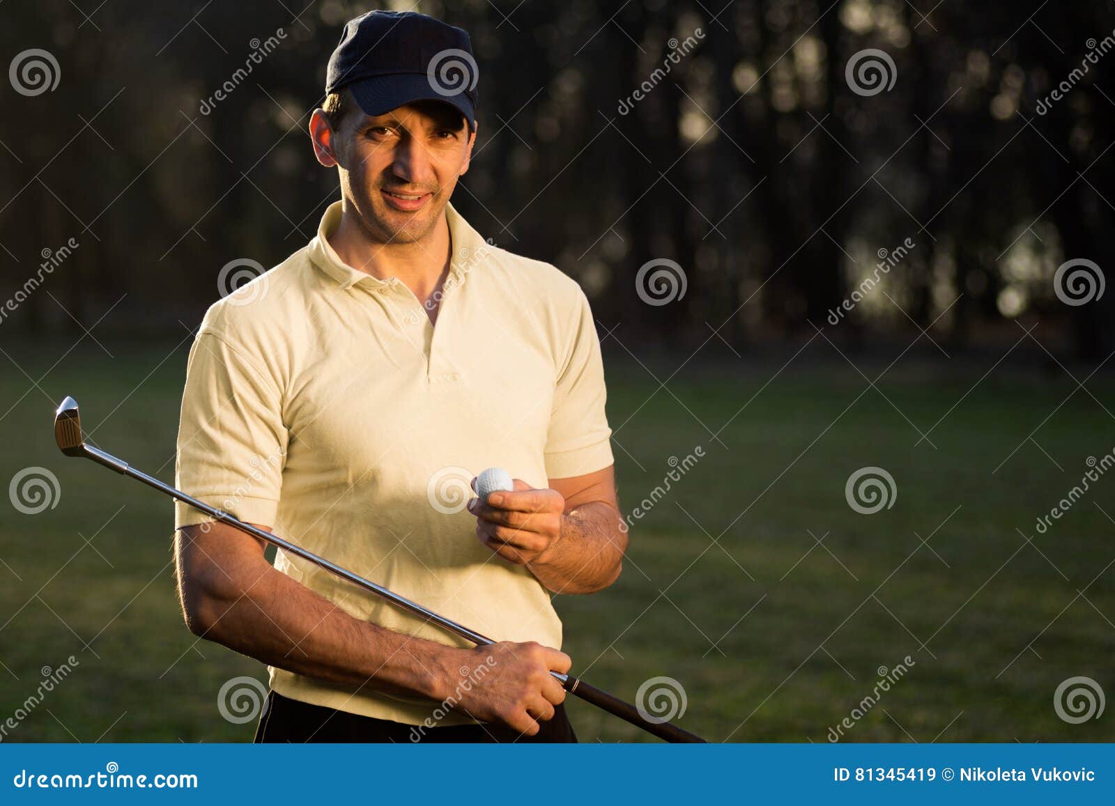 Handsome golf player stock image. Image of putter, handsome - 81345419