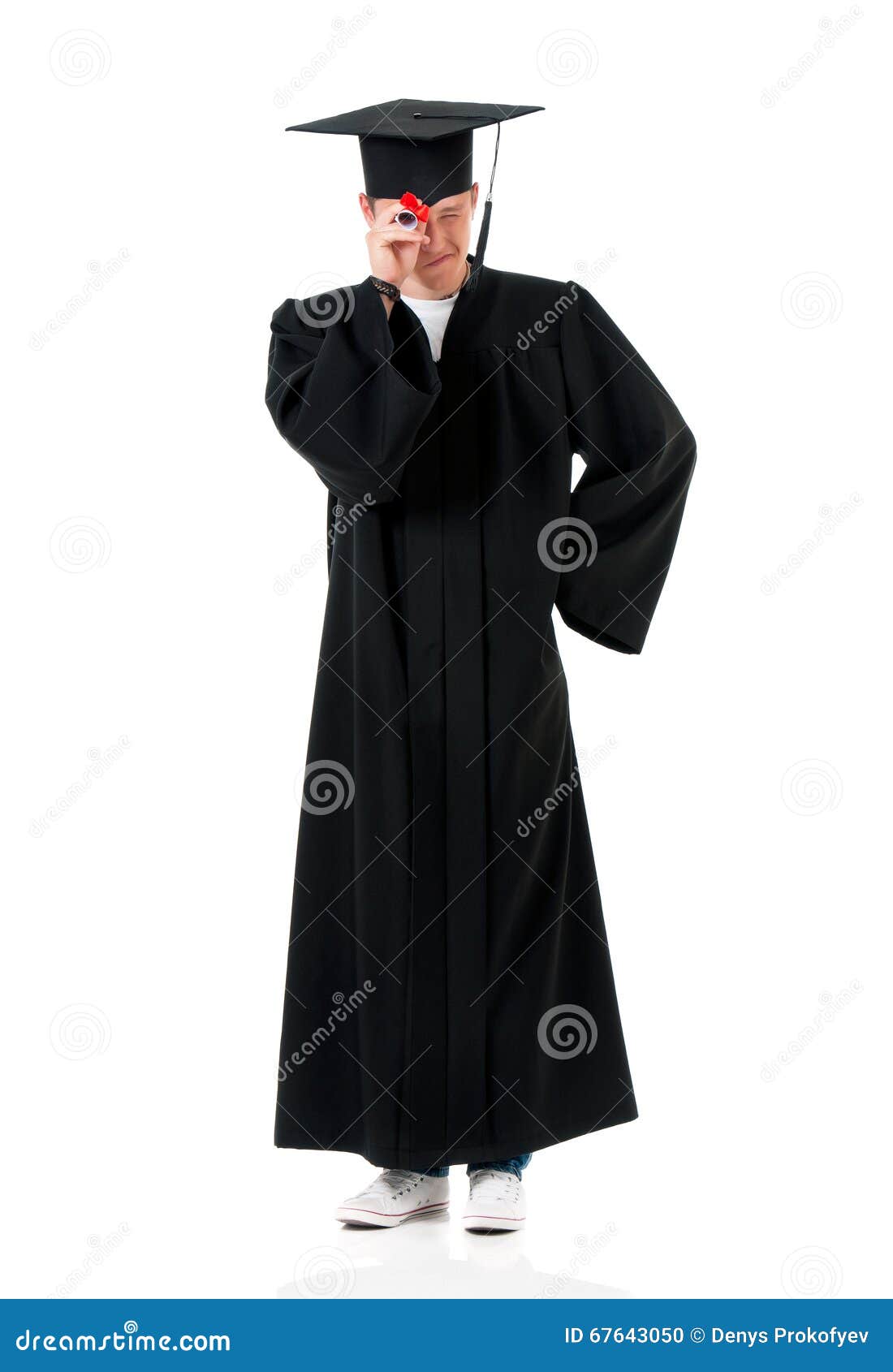 Handsome Graduate In Graduation Glow With Diploma. Royalty-Free Stock ...